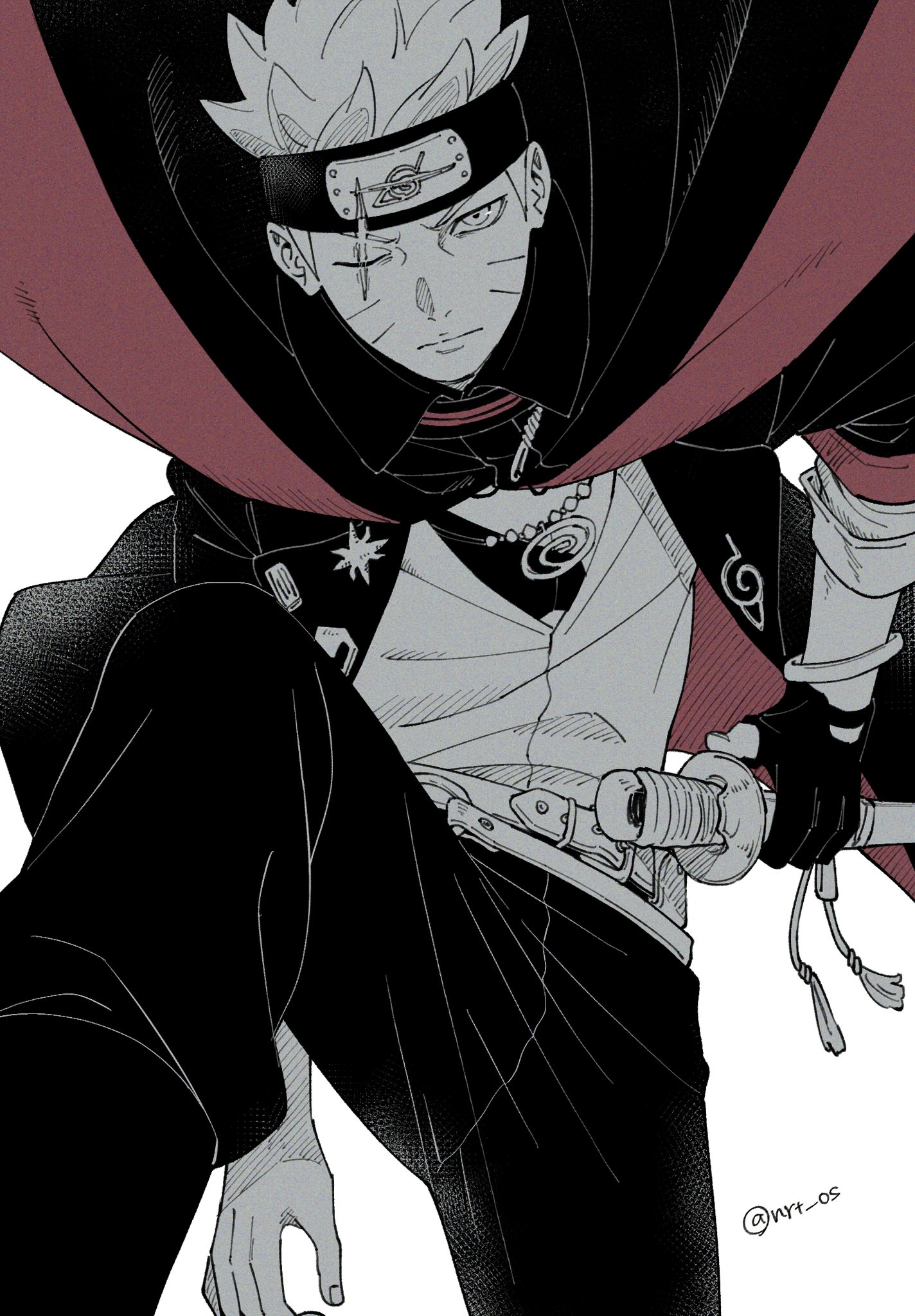 Safebooru - 1boy cape collar highres holding holding sword holding ...