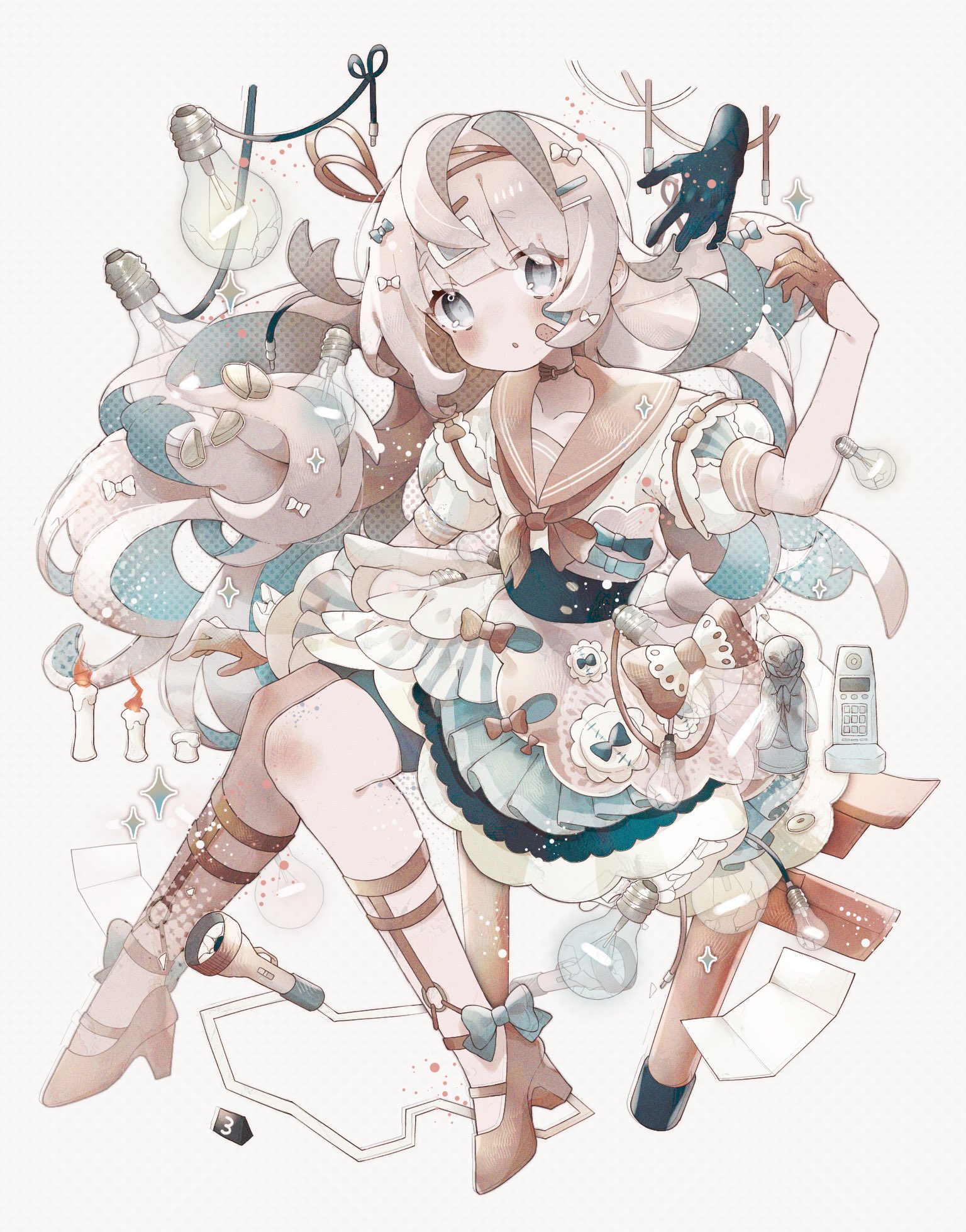 Safebooru - 1girl :o bandaid bandaid hair ornament bandaid on cheek bandaid on face bike shorts ...