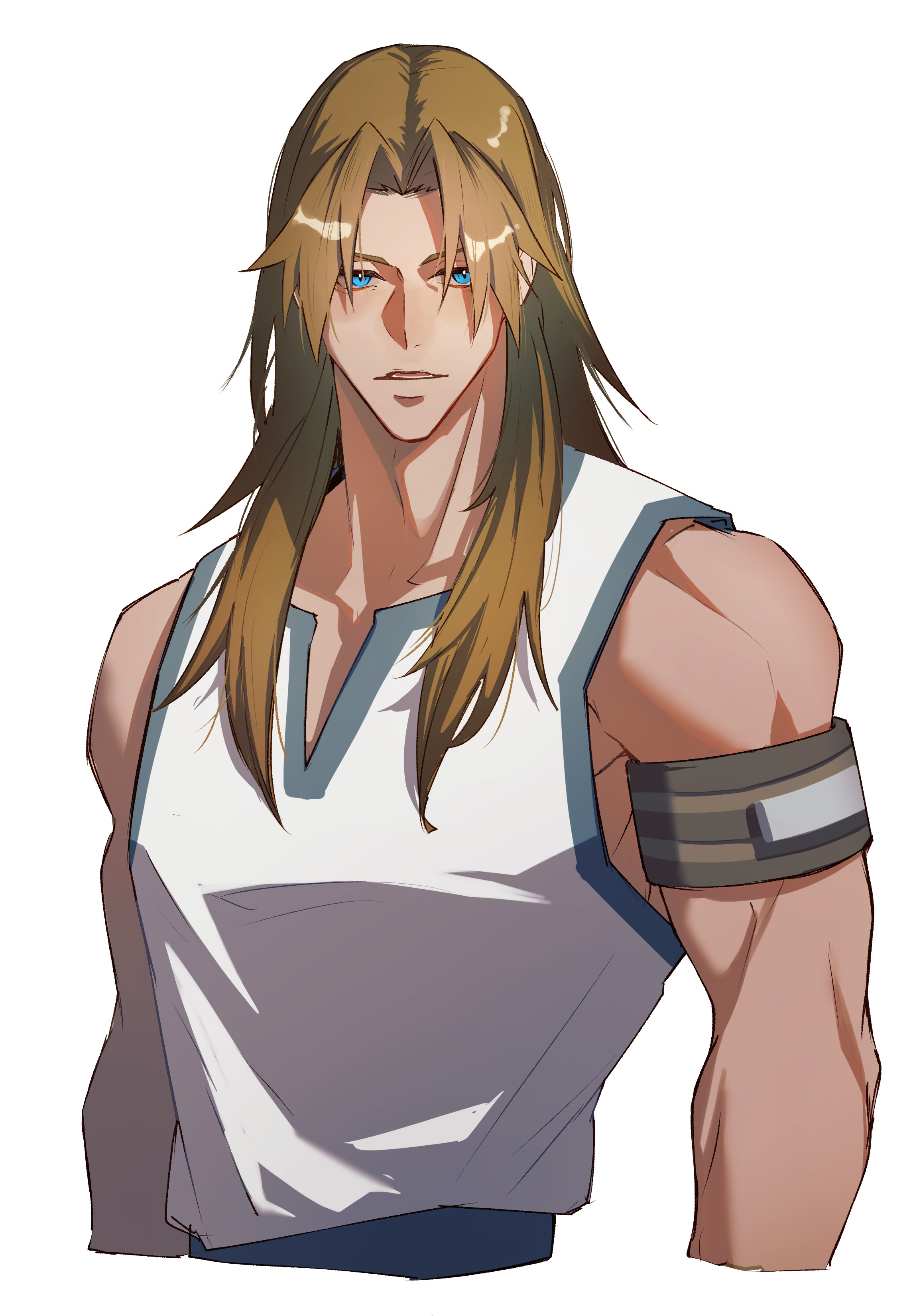 Safebooru - 1boy absurdres armband blue eyes chiron (fate) collarbone ...