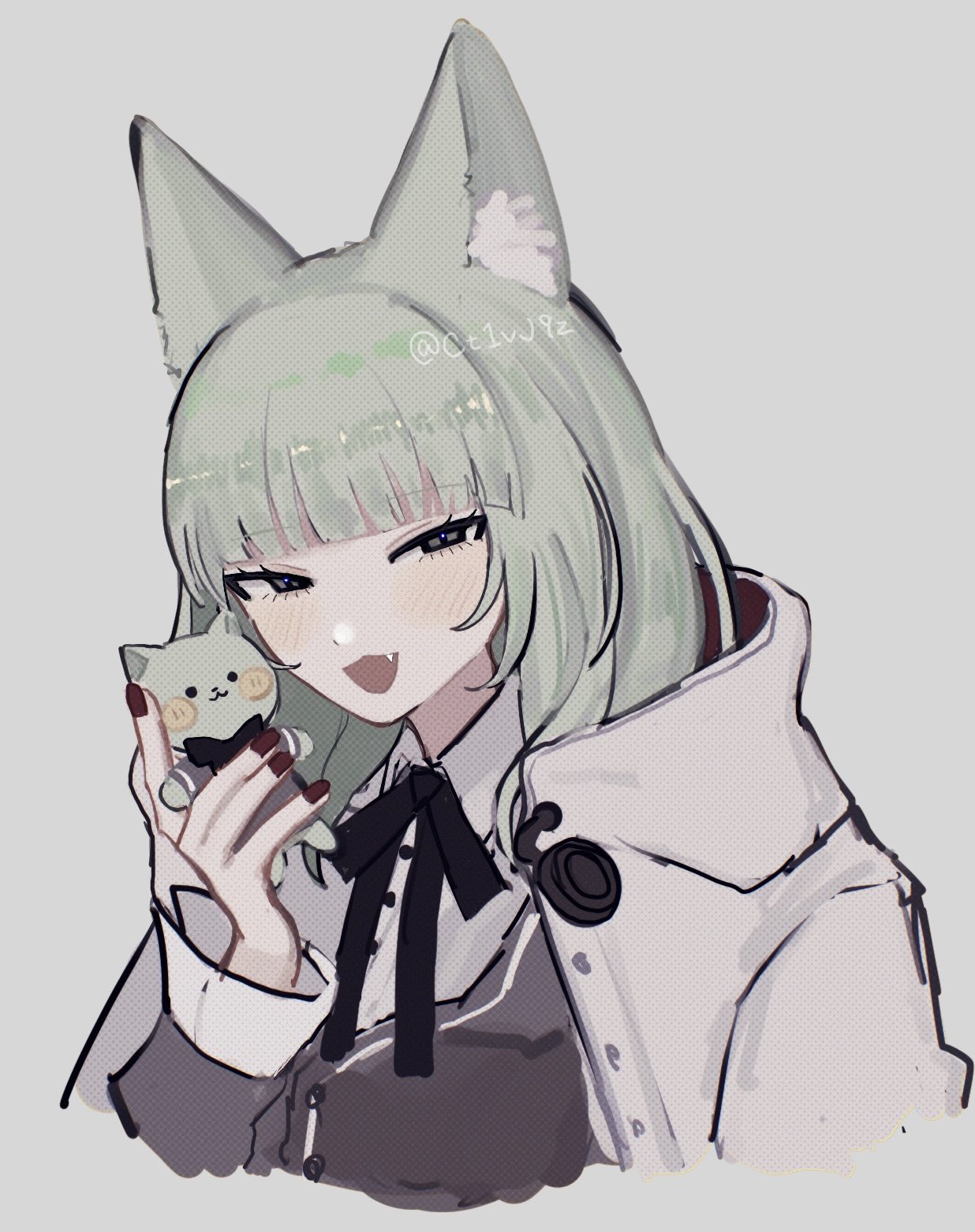 Safebooru - 1girl animal ear fluff animal ears arknights cape cardigan cat ears cat girl ct1vj9z ...