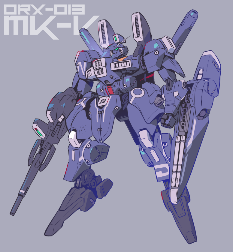 Safebooru - beam rifle cannon character name commentary request energy gun grey background ...