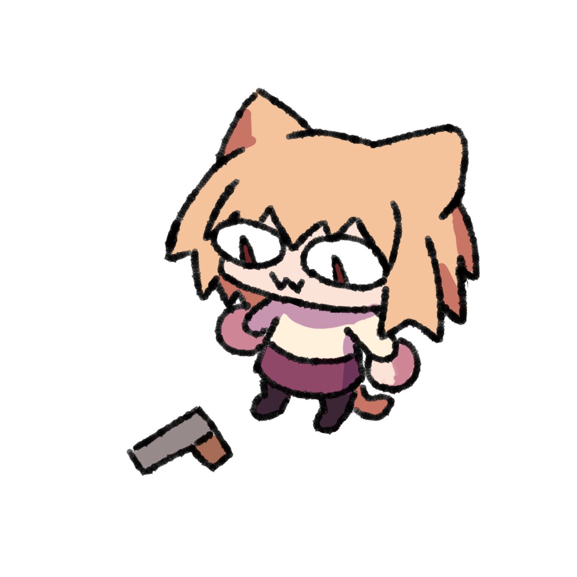 Safebooru - 1girl :3 animal ears blonde hair cat ears cat girl chibi ...