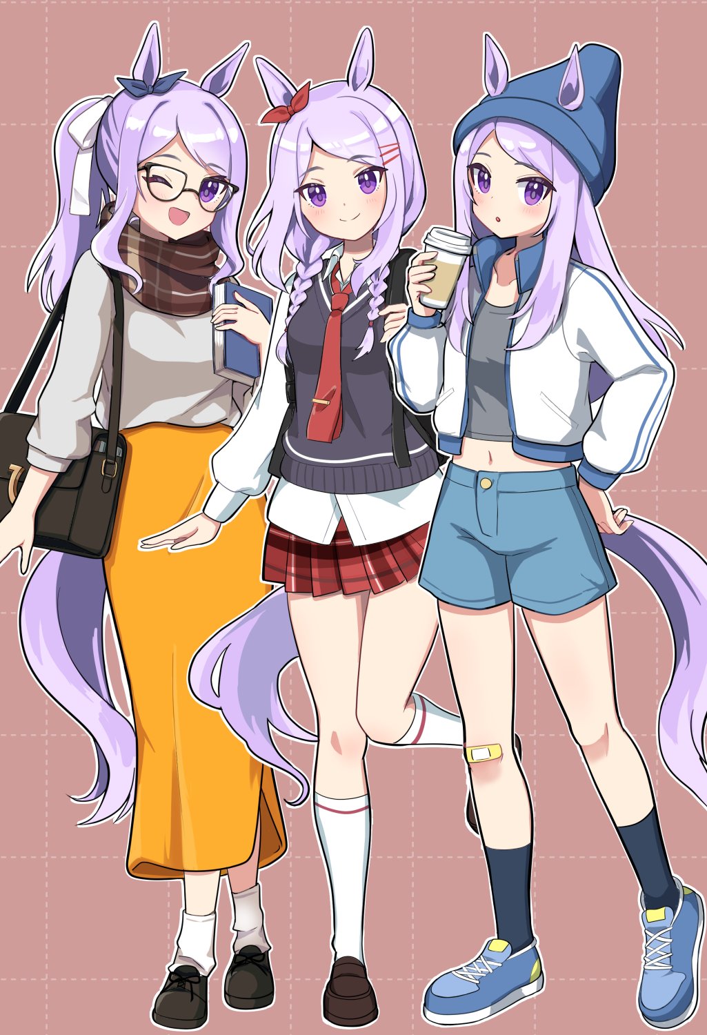 Safebooru - 1girl akane112234 alternate costume alternate hairstyle animal ears bag beanie blush ...