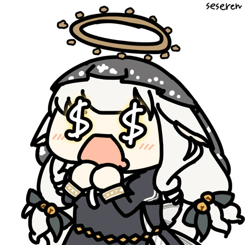 Safebooru - 1girl animated gif dollar sign halo long hair open mouth seseren symbol-shaped ...