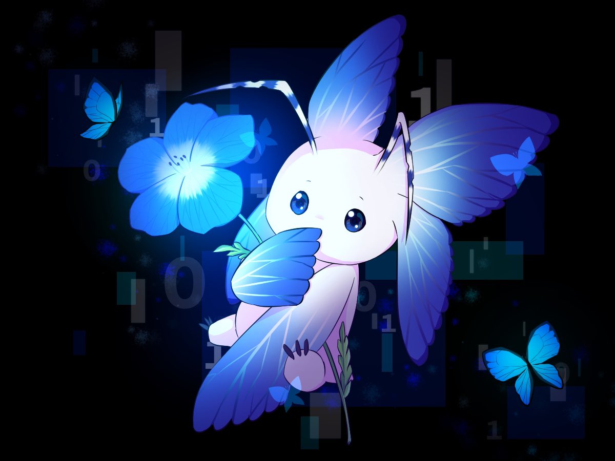 Safebooru - antennae blue butterfly blue eyes blue flower bug butterfly ...