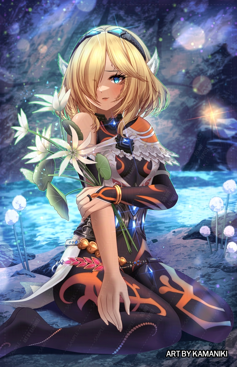 Safebooru - 1girl animal ear fluff black bodysuit blonde hair blue eyes blue gemstone bodysuit ...