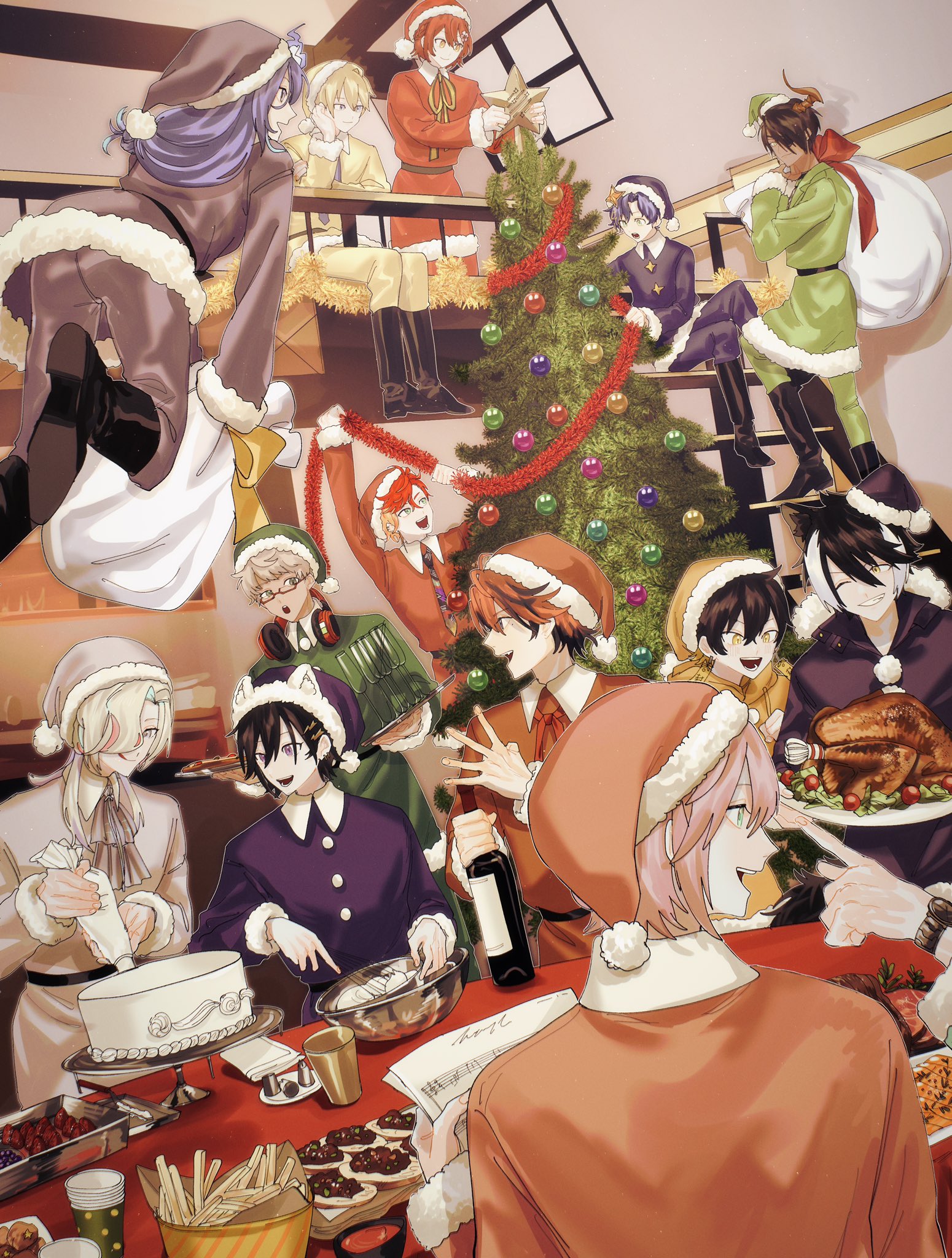 Safebooru - 6+boys :d :q animal ears animal hat aqua hair aragami oga ...
