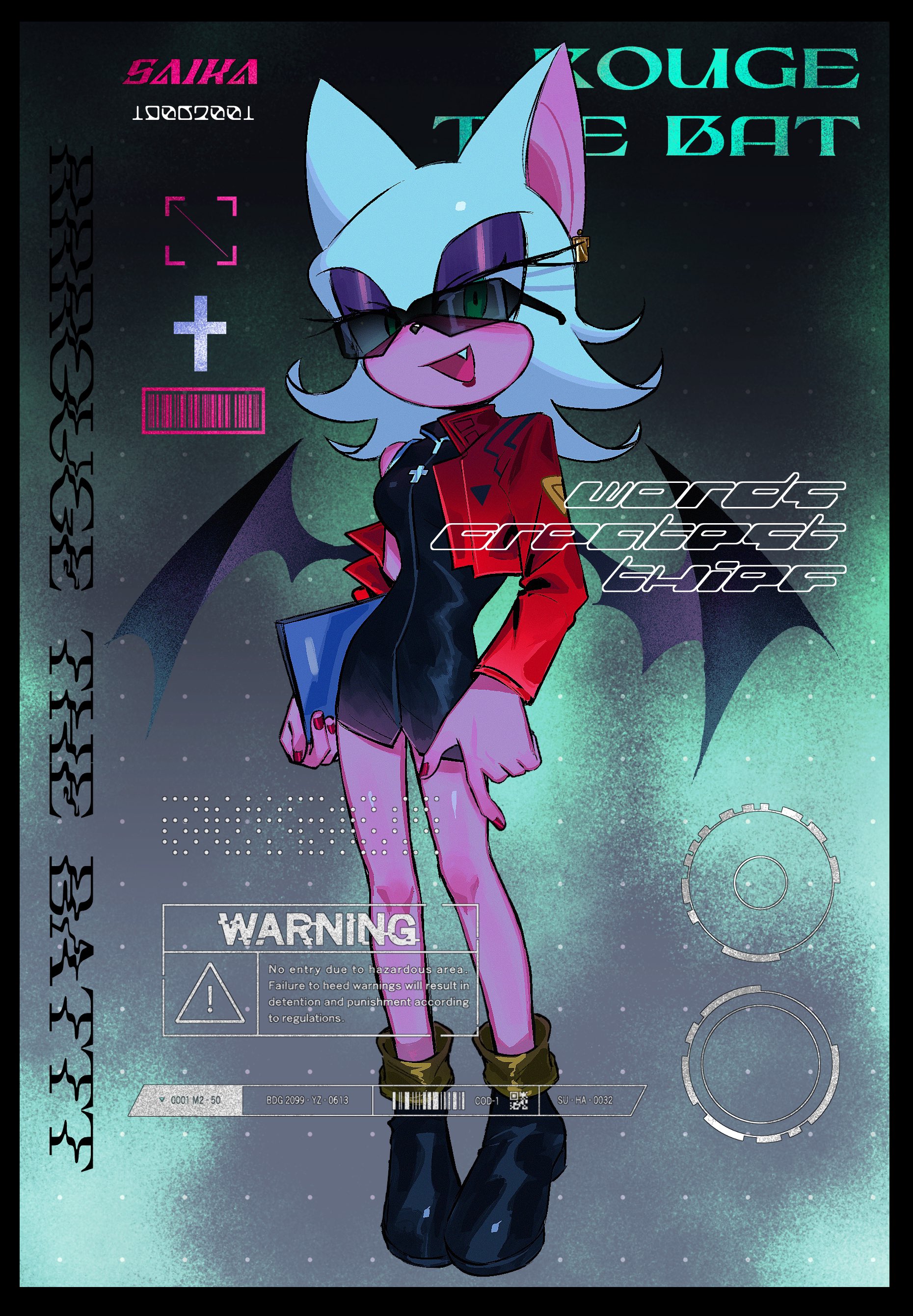 Safebooru - 1girl :d absurdres alternate costume animal ears animal nose bat ears bat girl bat ...