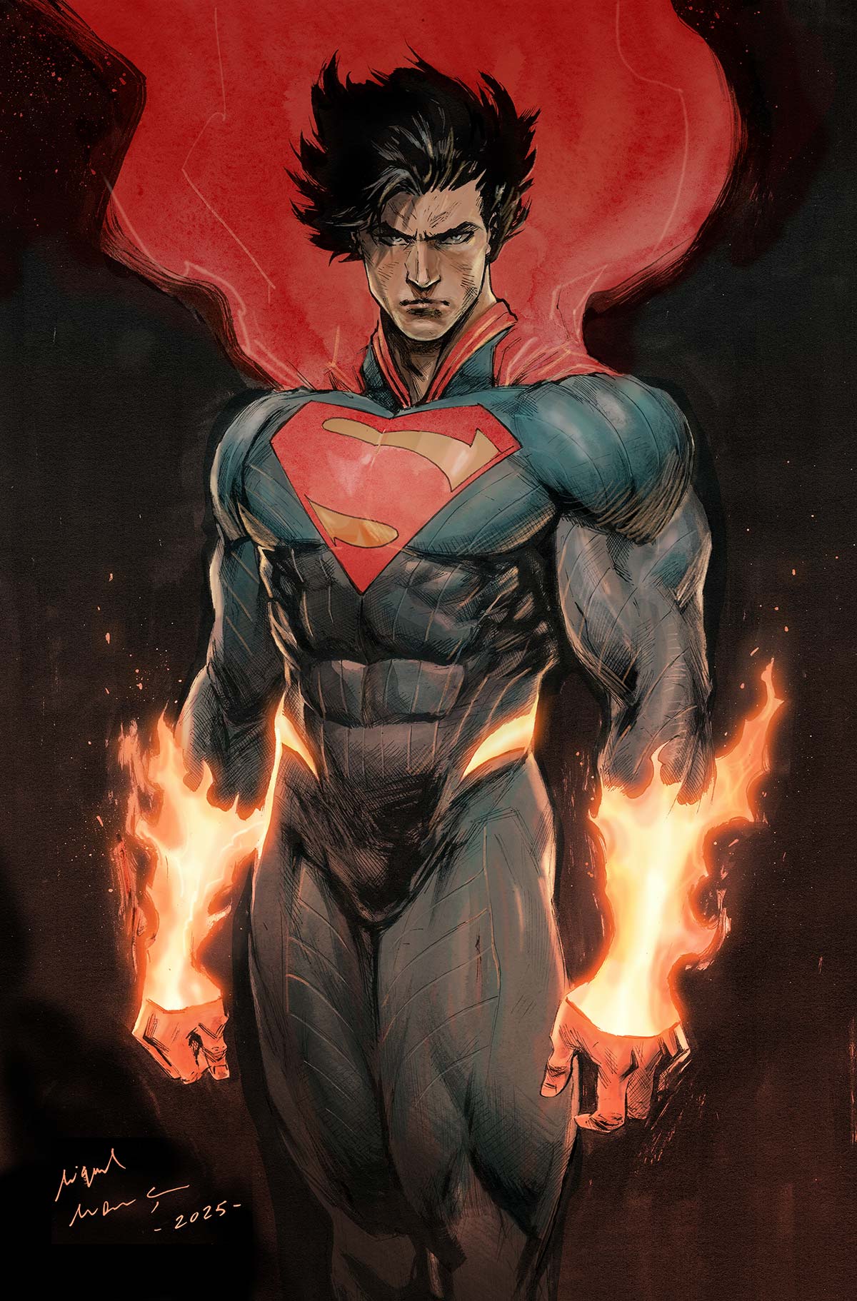 Safebooru - 1boy black hair blue bodysuit bodysuit cape clark kent dc ...