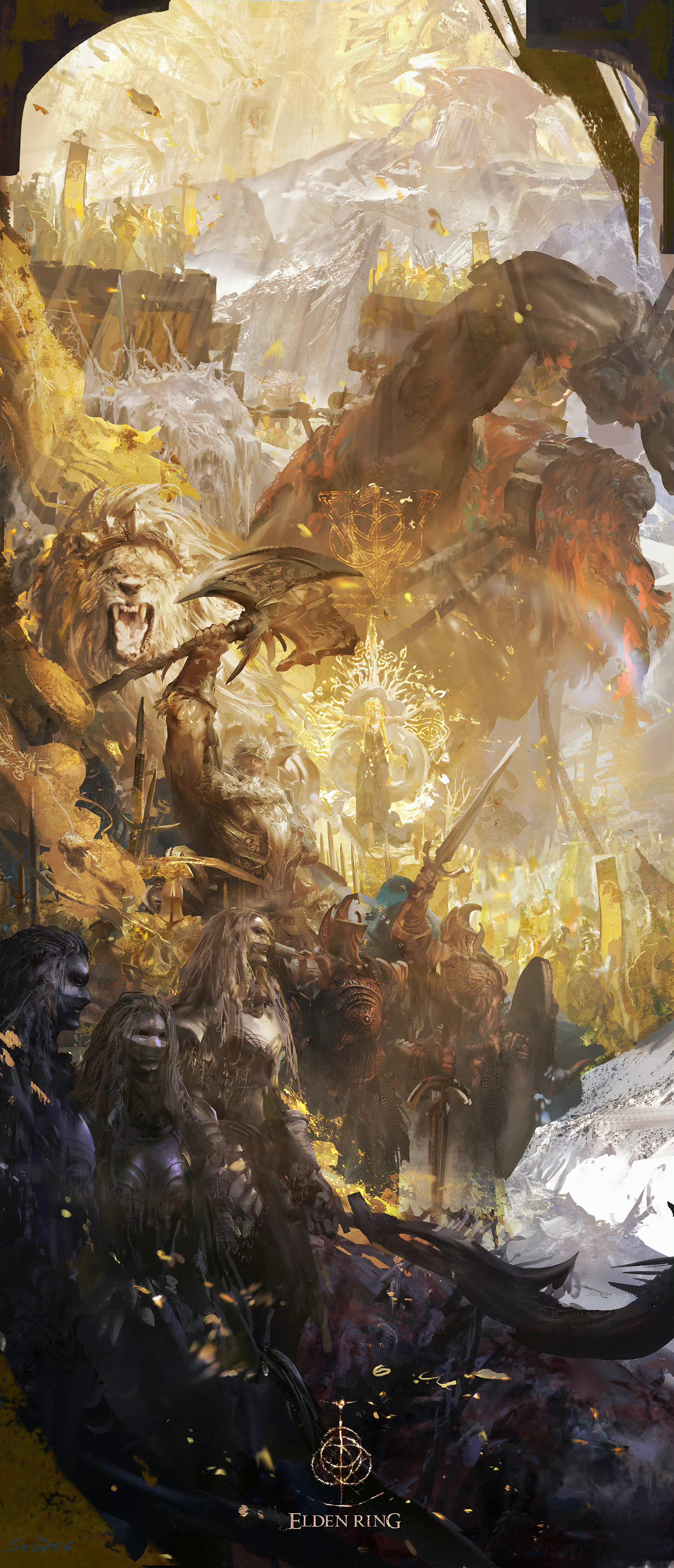 Safebooru - 1boy 1girl 6+others absurdres armor army axe battle axe ...