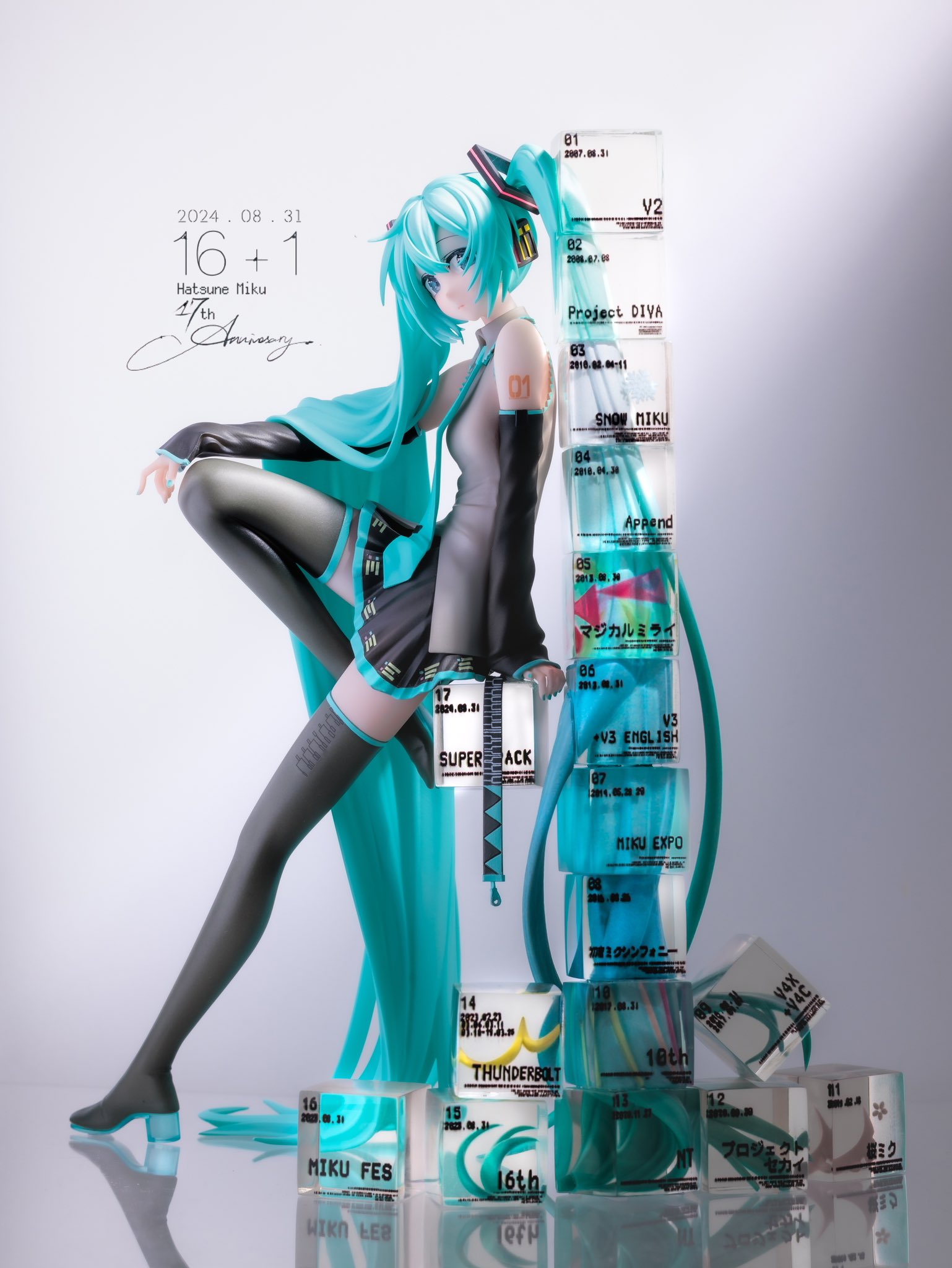 Safebooru - 1girl absurdly long hair anniversary aqua eyes aqua hair aqua nails aqua necktie ...