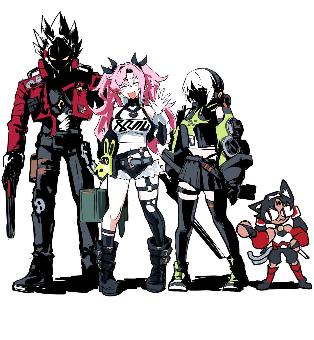 Safebooru - 1boy anby demara animal ears billy kid long hair multiple girls nekomiya mana nicole ...