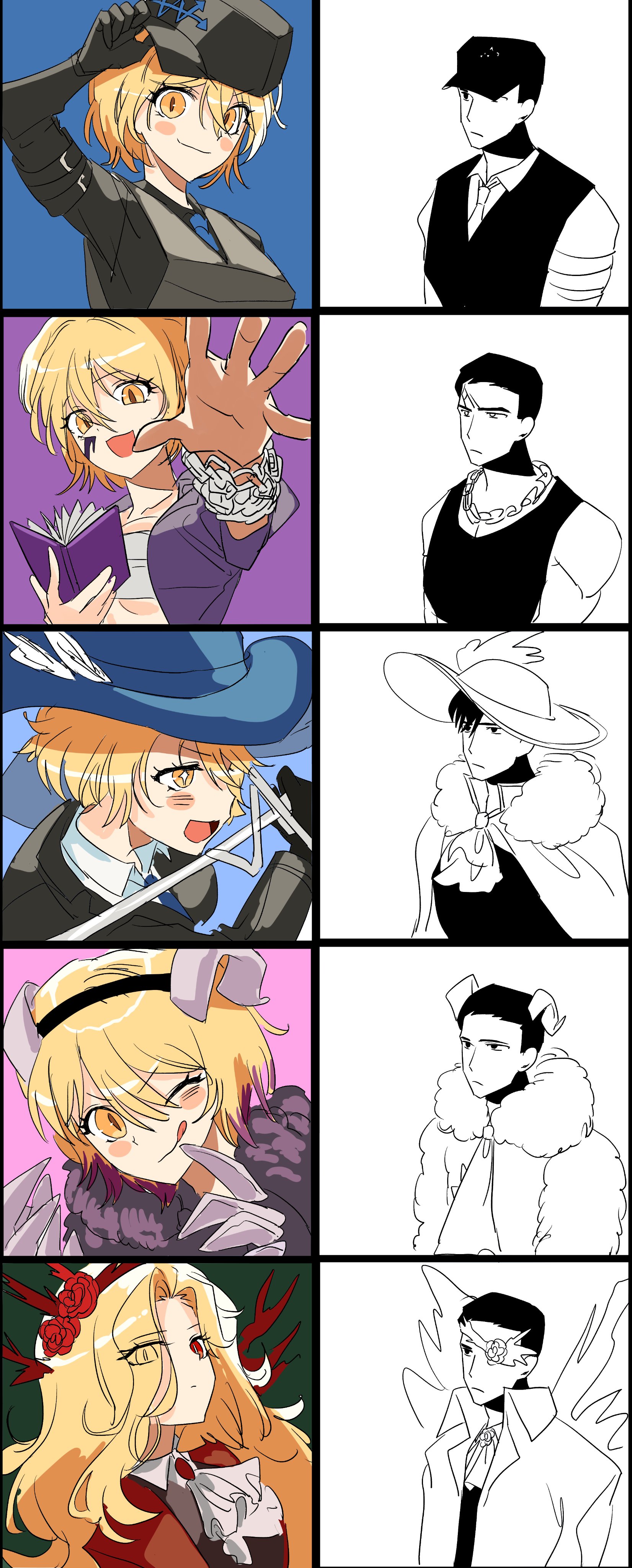 Safebooru - 1boy 1girl absurdres blonde hair book chain chain necklace ...