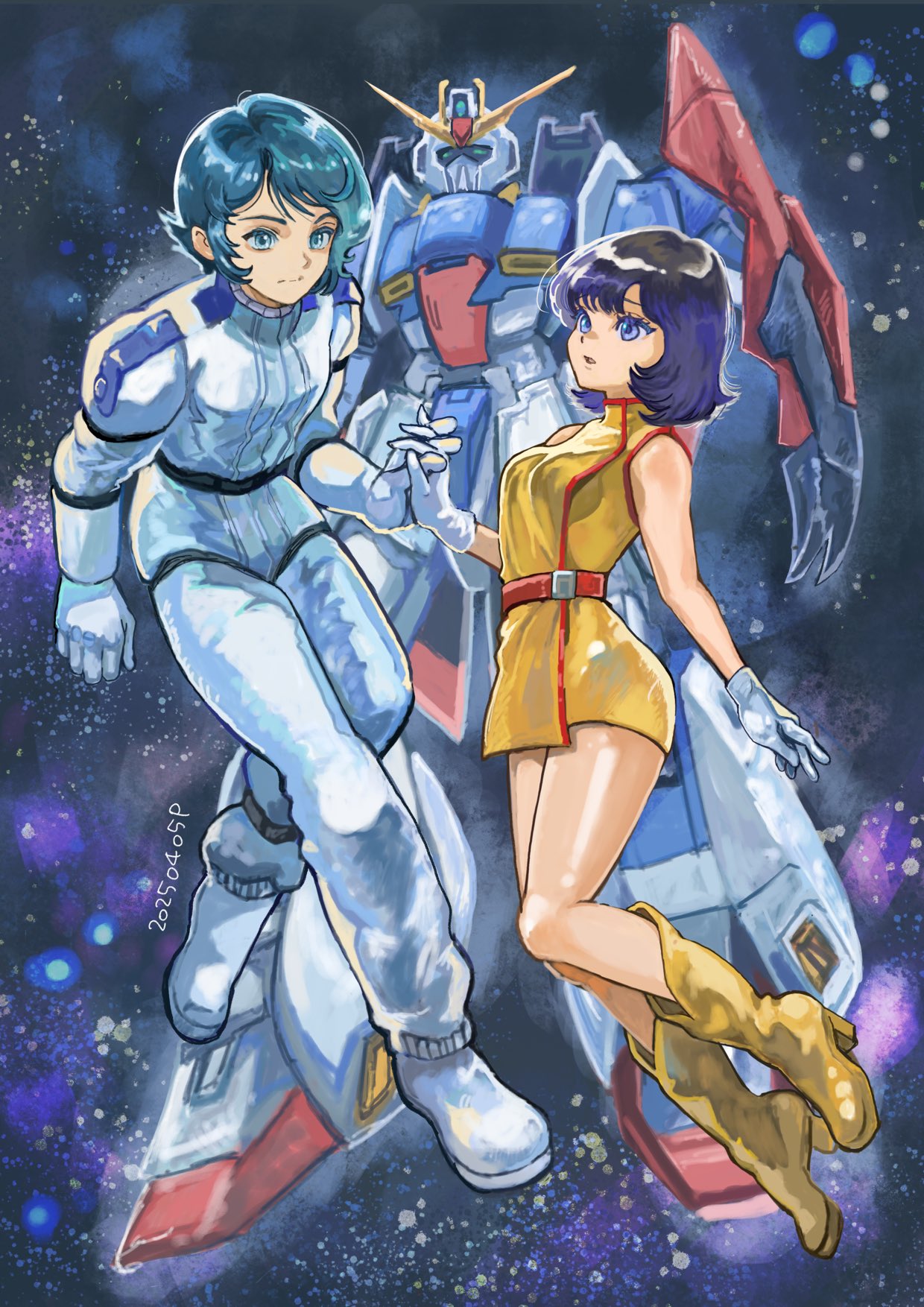 Safebooru - black hair blue eyes fa yuiry full body gloves gundam ...