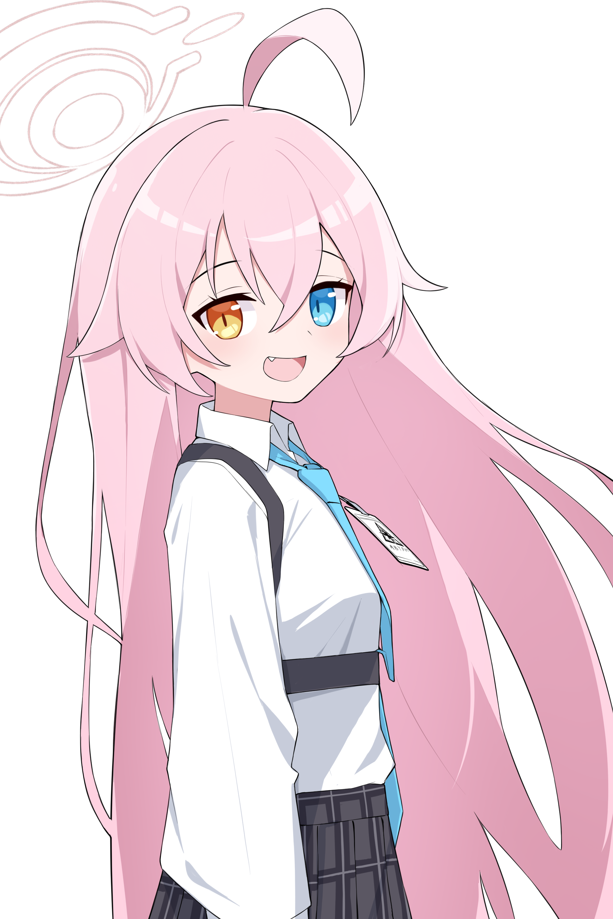 Safebooru - 1girl absurdres ahoge black skirt blue archive blue eyes blue necktie fang hair ...