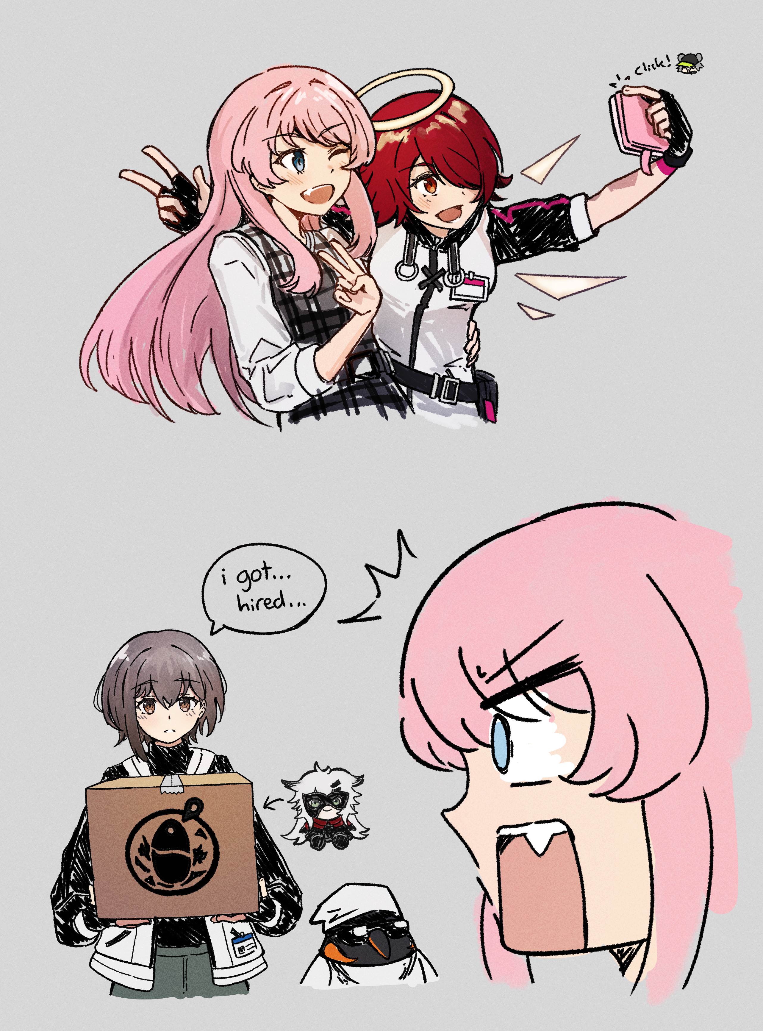 Safebooru - 3girls :d ;d absurdres arknights arm up bang dream! bang dream! it's mygo!!!!! bird ...