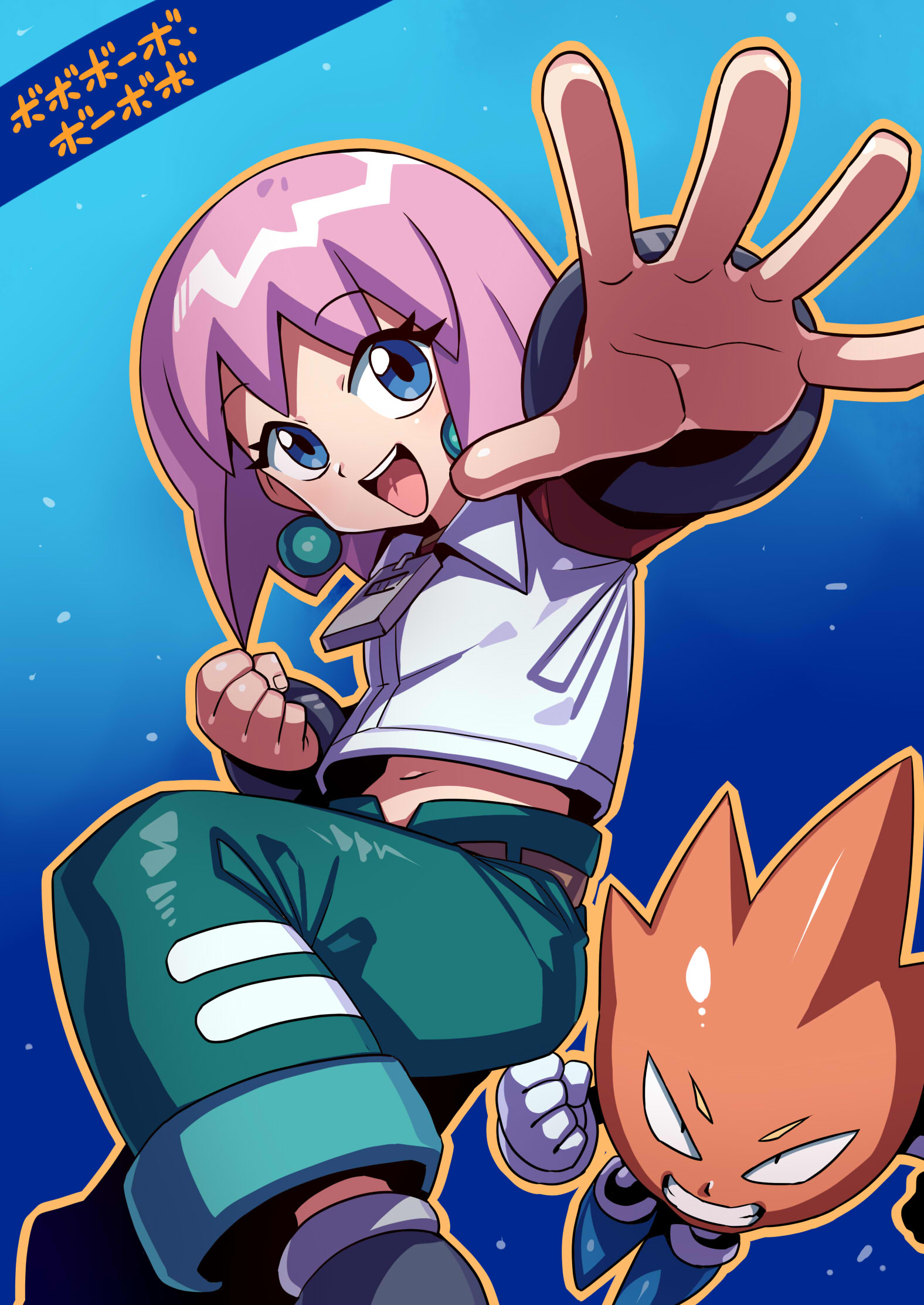 Safebooru - 1boy 1girl beauty (bobobo-bo bo-bobo) belt blue eyes bobobo ...