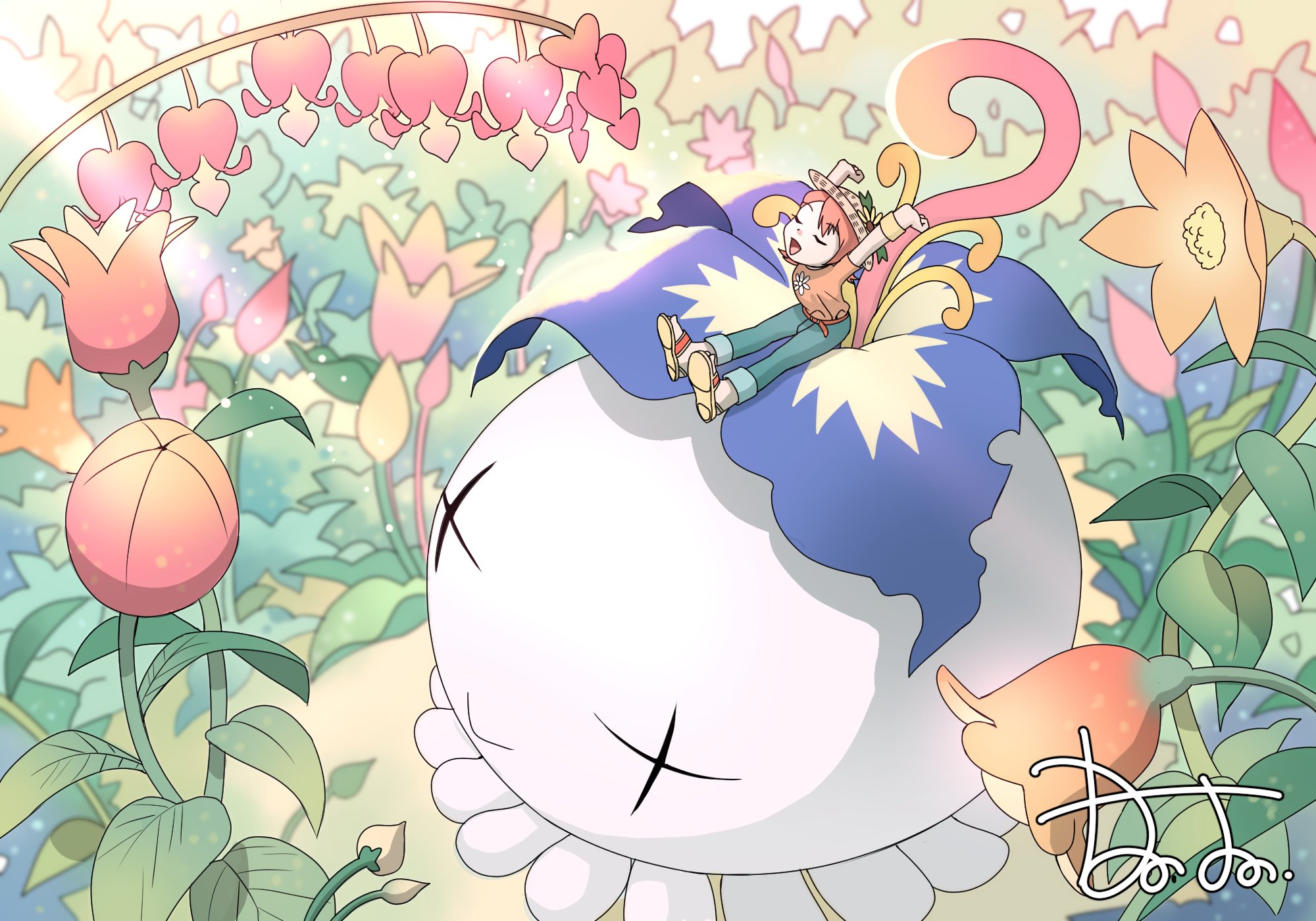 Safebooru - 1girl 1other blue pants closed eyes day denim digimon ...