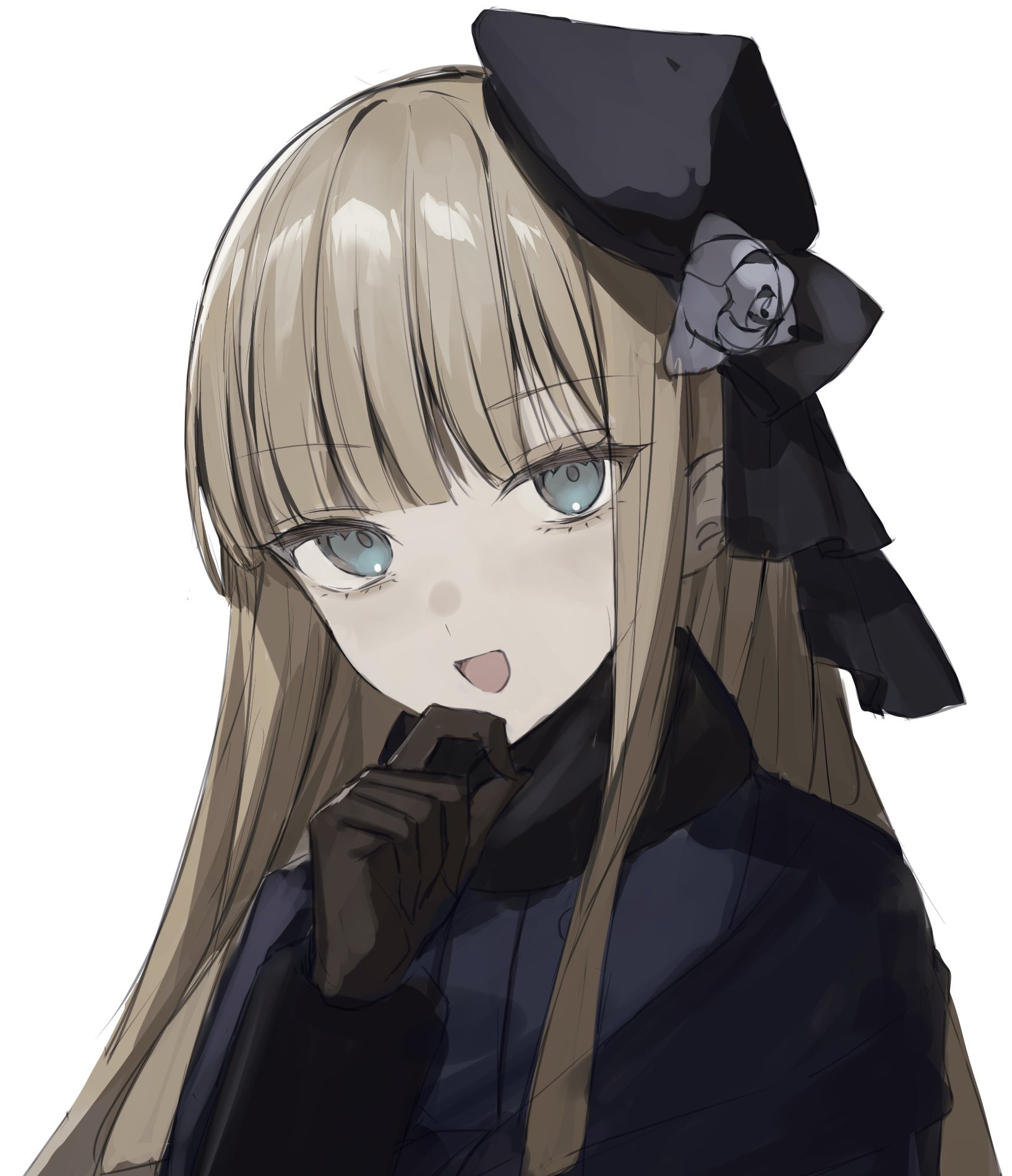 Safebooru - 1girl :d black headwear blonde hair brown gloves fate (series) fur collar gloves ...