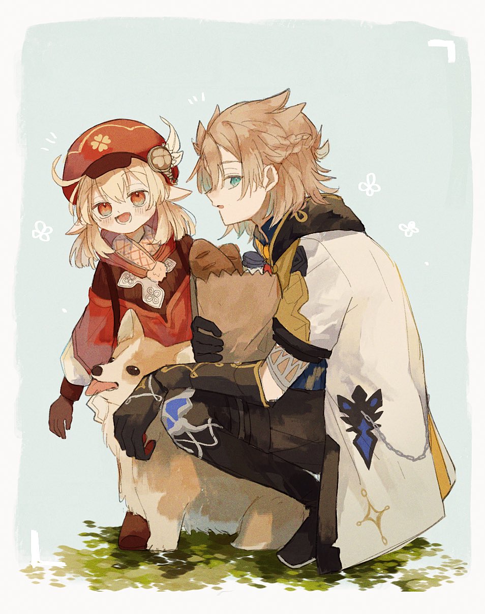 Safebooru - 1boy 1girl age difference al cr91 albedo (genshin impact ...