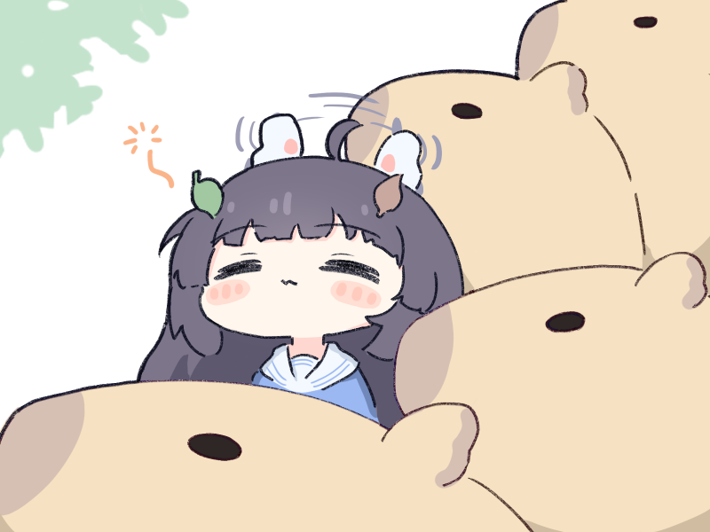 Safebooru - 1girl ahoge animal animal ears black hair blue archive blue ...