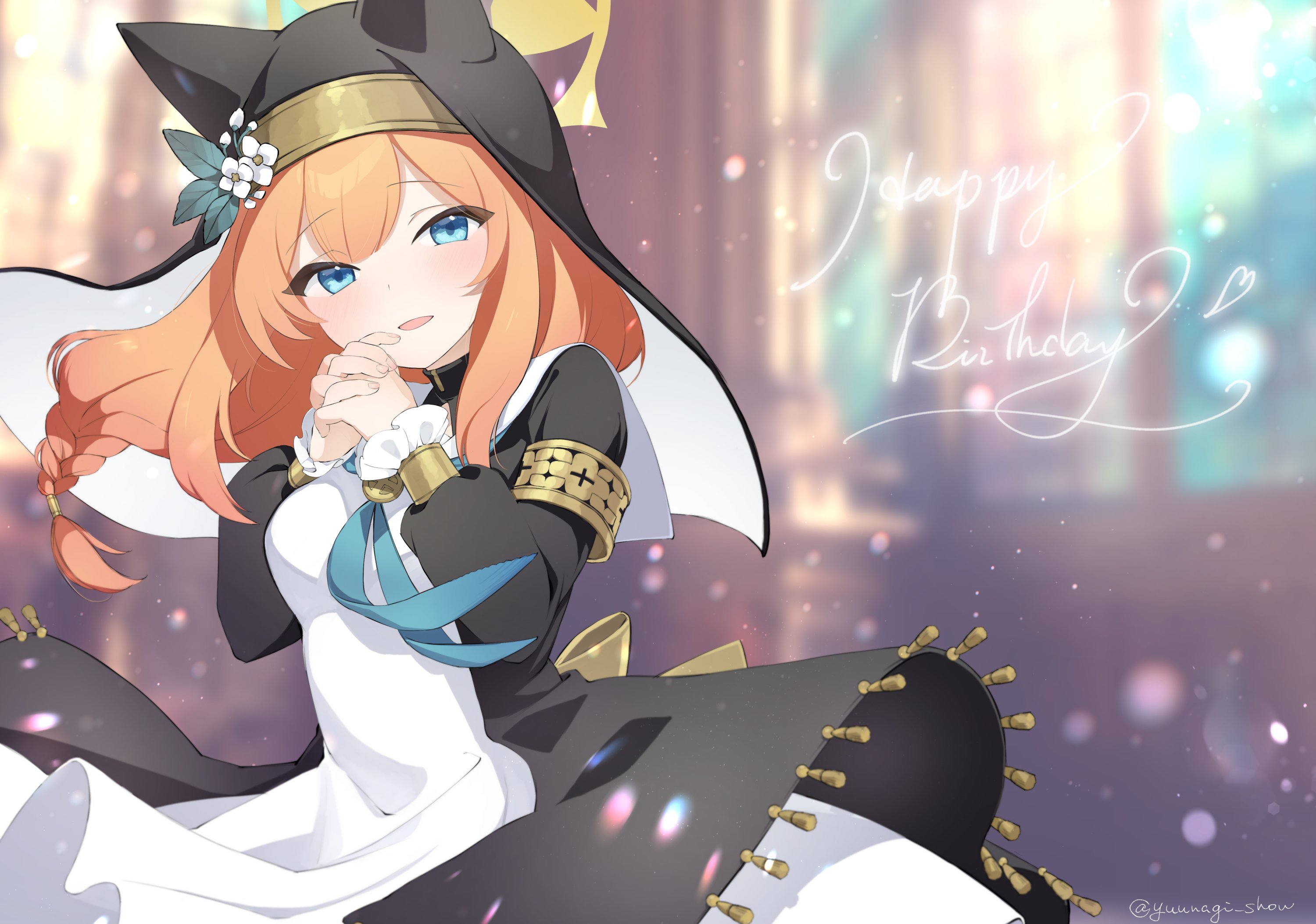 Safebooru - 1girl black headwear blue archive blue eyes blurry blurry background blush braid ...