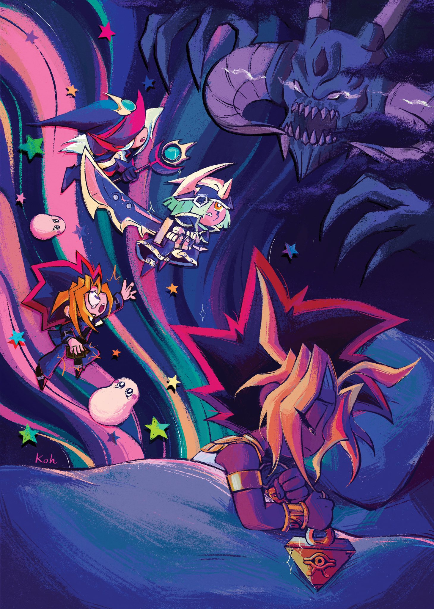 Safebooru - 4boys armlet atem character request claws closed eyes ...