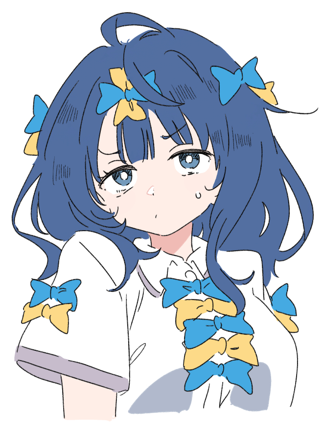 Safebooru 1girl Blue Bow Blue Eyes Blue Hair Bow Hair Bow Ixy Make 2679