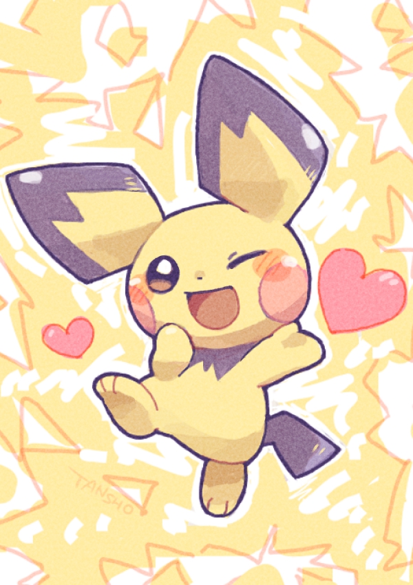 Safebooru - full body heart looking at viewer no humans one eye closed ...