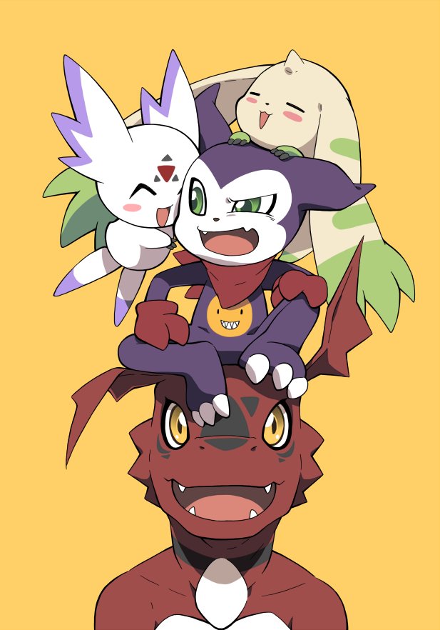 Safebooru - 4others bandana closed eyes culumon digimon digimon ...