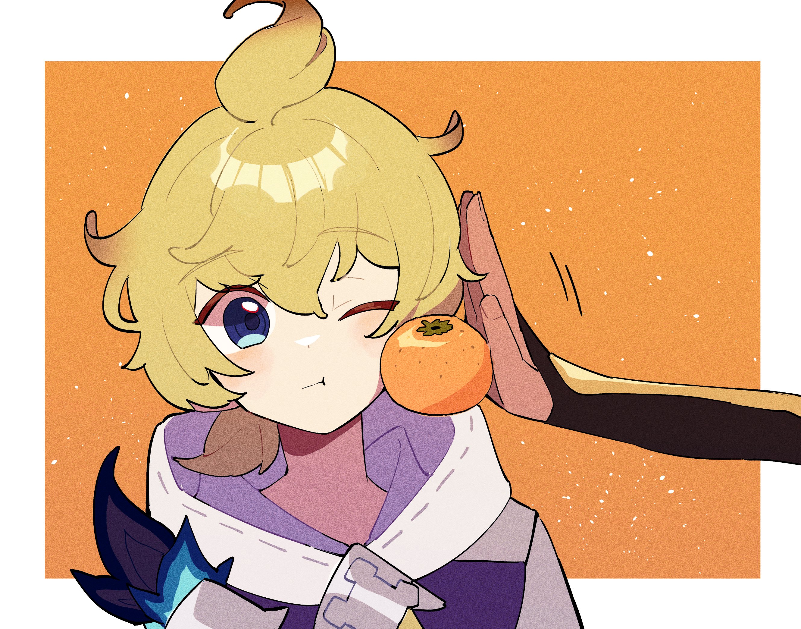 Safebooru - 2boys blonde hair blue eyes blue jacket border cyno ...