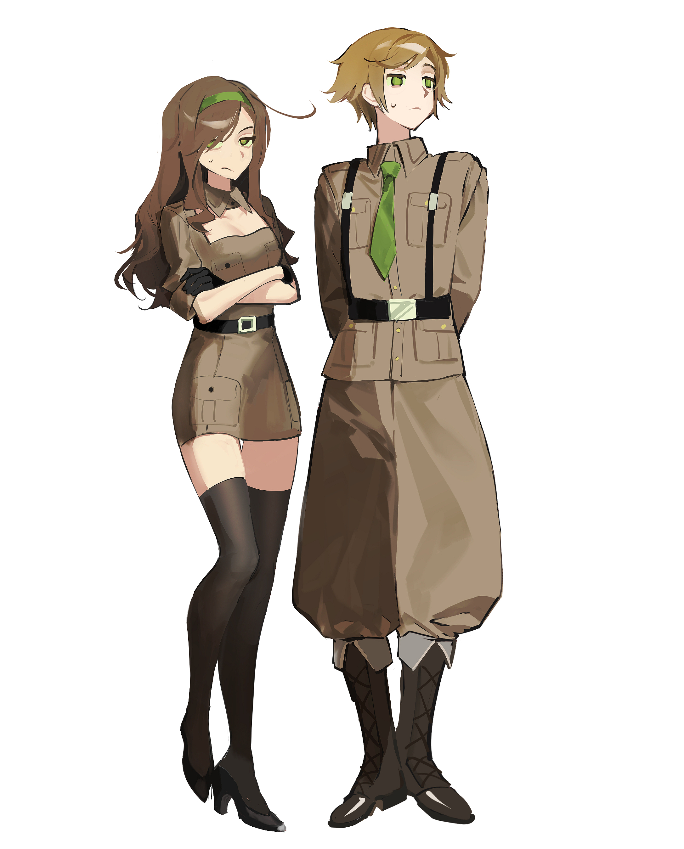 Safebooru - 1boy 1girl absurdres ahoge axis powers hetalia baggy pants belgium (hetalia) belt ...