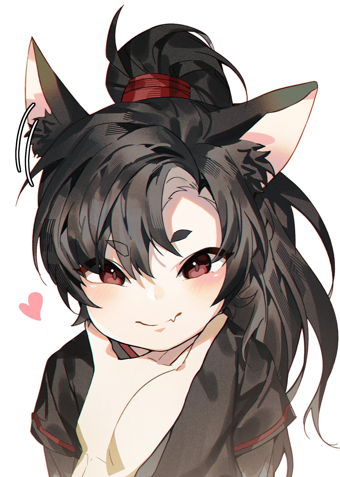 Safebooru - 1boy 1other aged down animal ear fluff animal ears black hair black hanfu blush ...