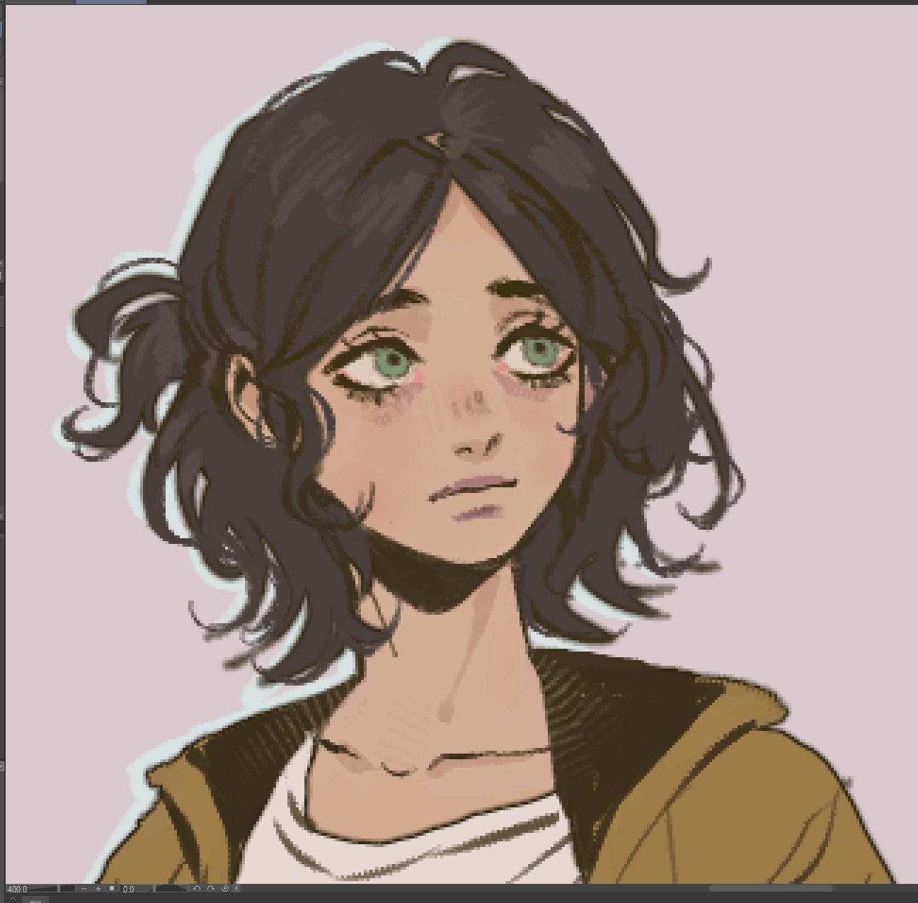 Safebooru 1girl 23i2ko Art Program In Frame Black Hair Closed 2762