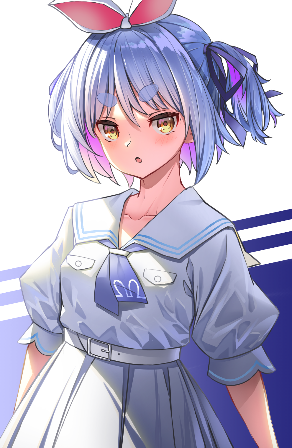 Safebooru - 1girl animal ears belt blue hair blush colored inner hair highres hololive ...