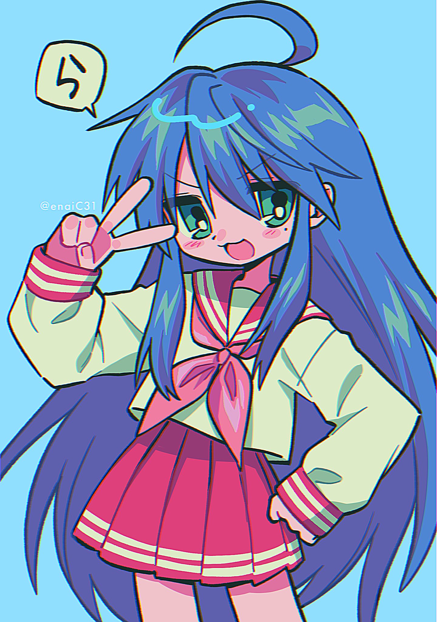 Safebooru 1girl Artist Name Blue Background Blush Green Eyes Hair 1875
