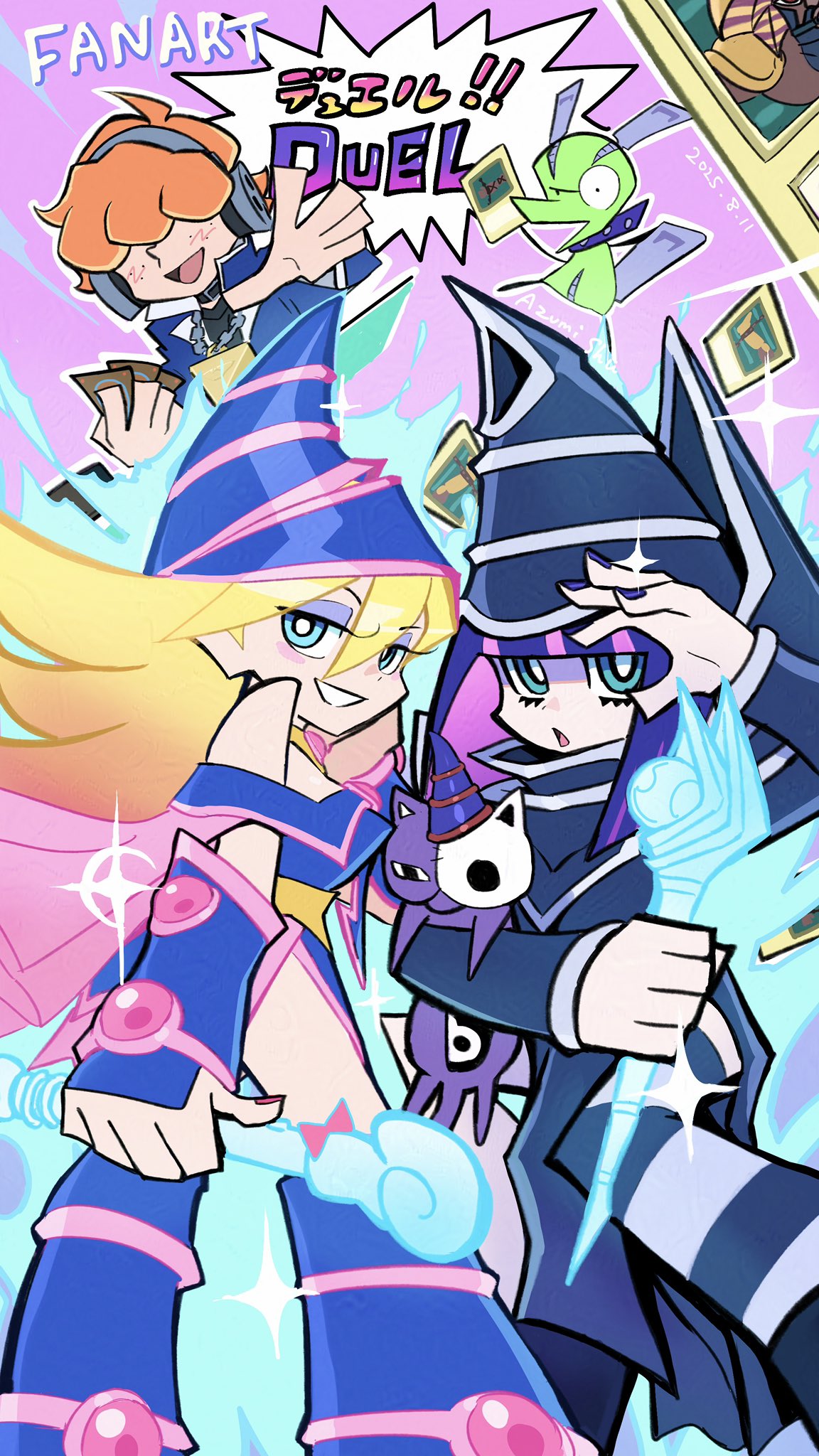 Safebooru - 2boys 2girls blonde hair blue eyes brief (psg) chuck (psg ...