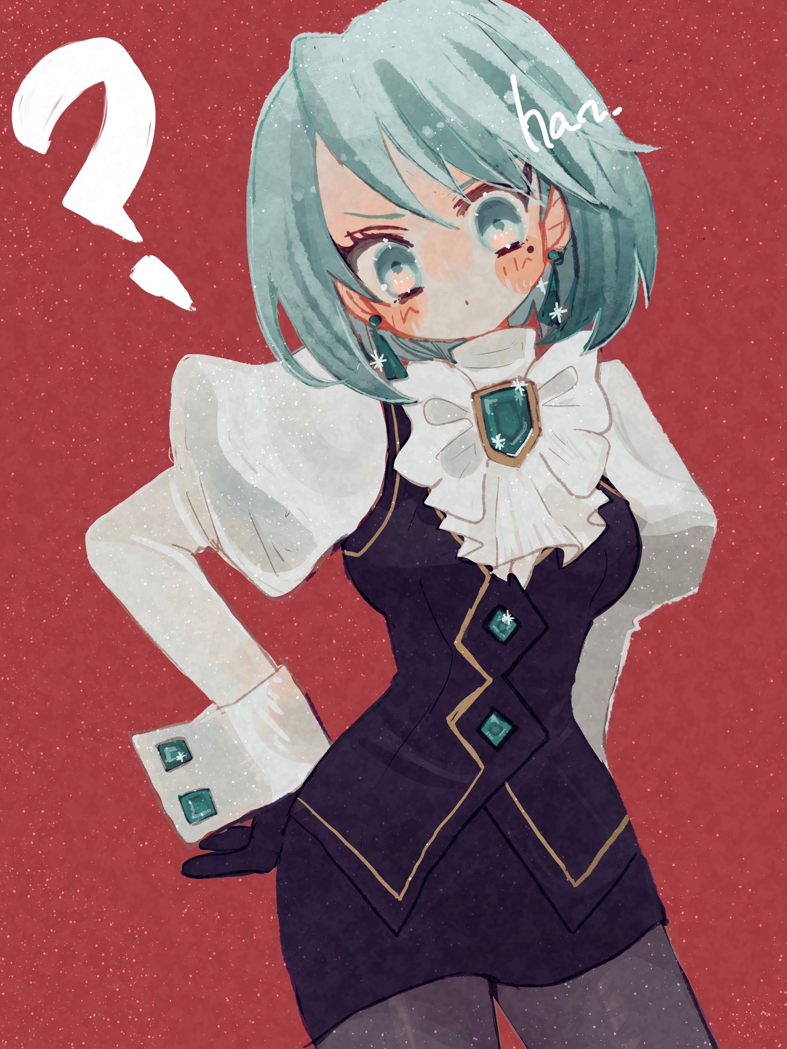 Safebooru - 1girl ? ace attorney arm at side artist name ascot black gloves black skirt black ...