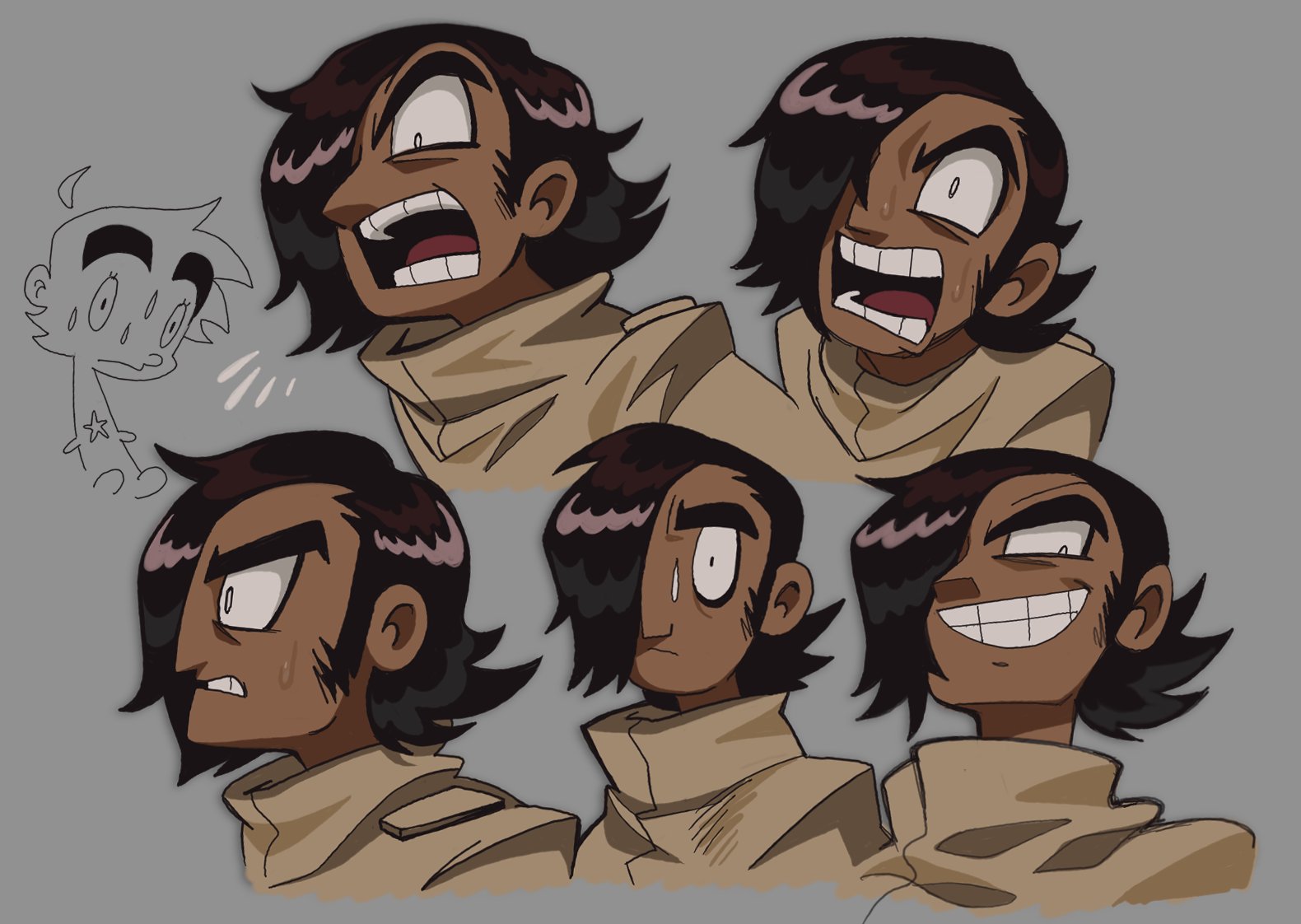 Safebooru - black hair dark-skinned male dark skin emo fashion grin ...