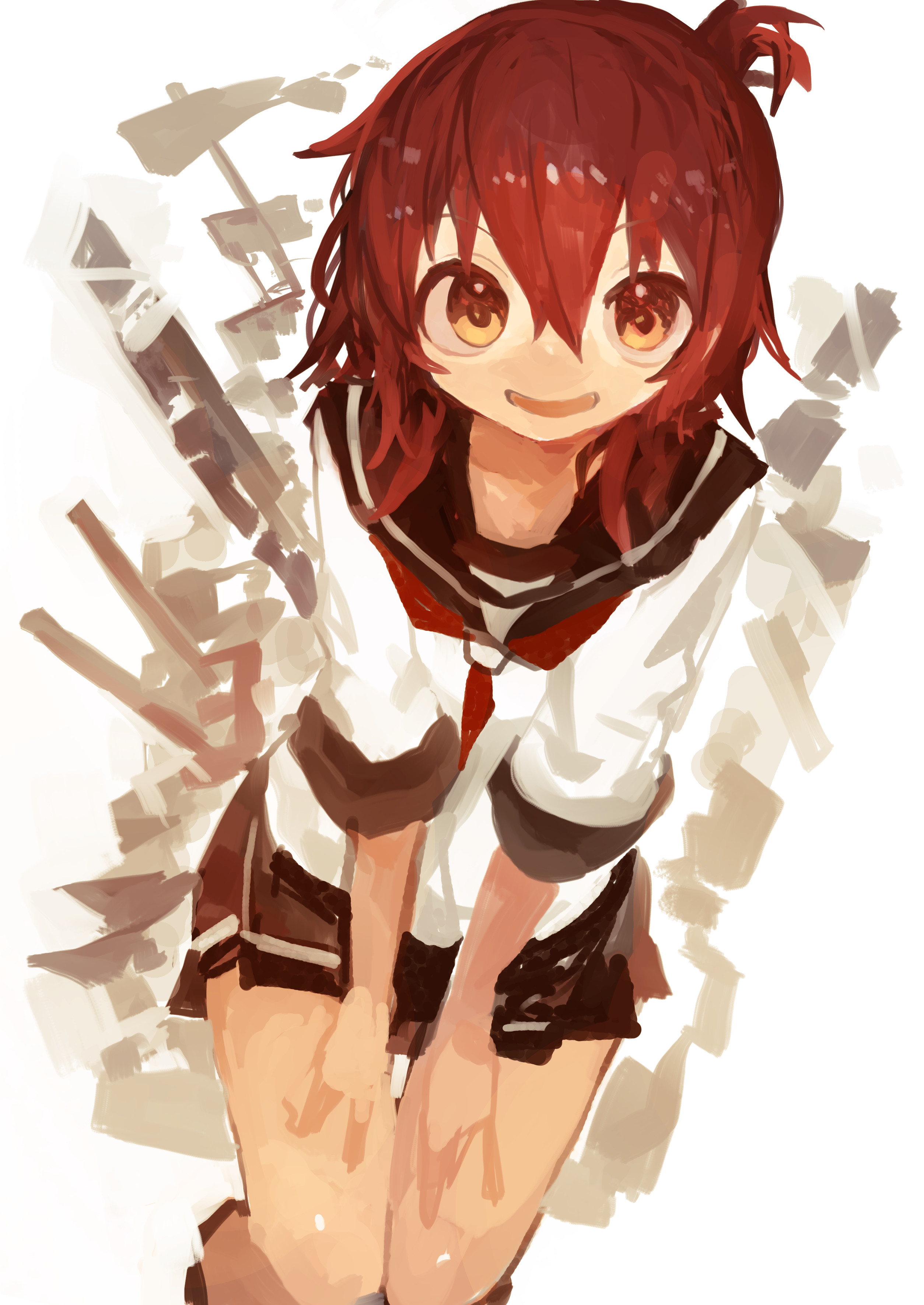Safebooru - 1girl absurdres black sailor collar black skirt brown eyes brown hair commentary ...