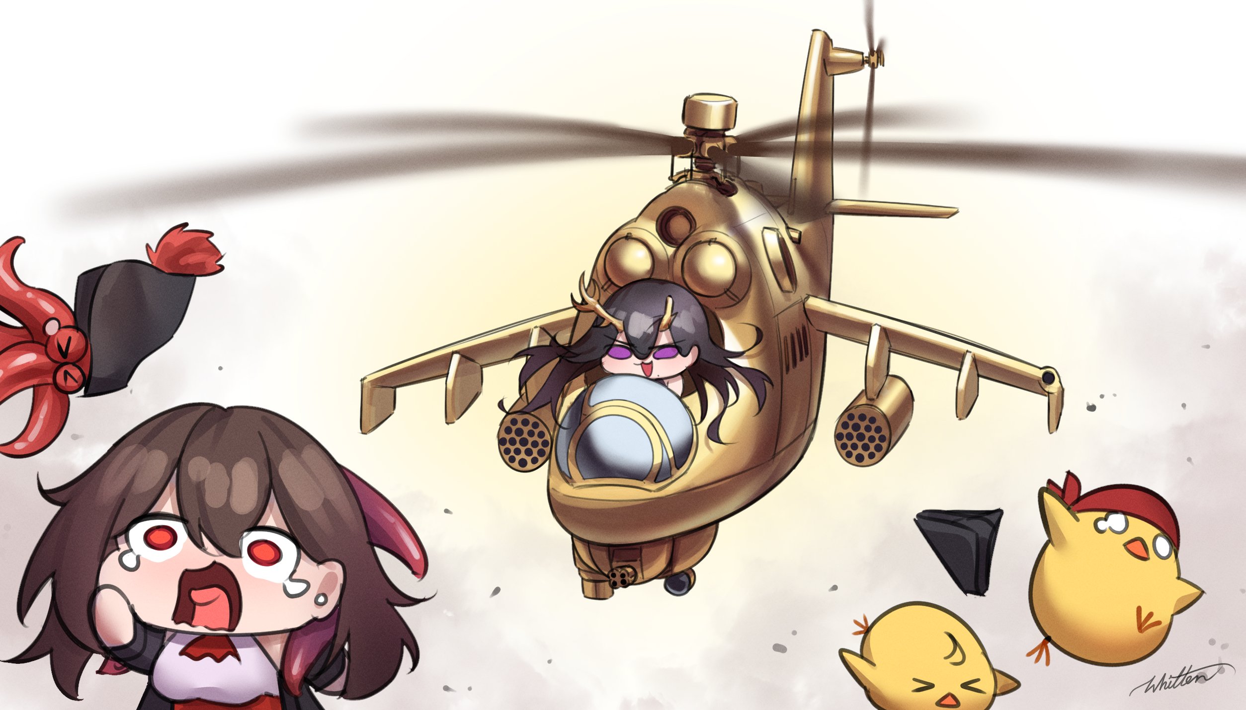 Safebooru - 2girls aircraft azur lane black hair brown hair crying ...