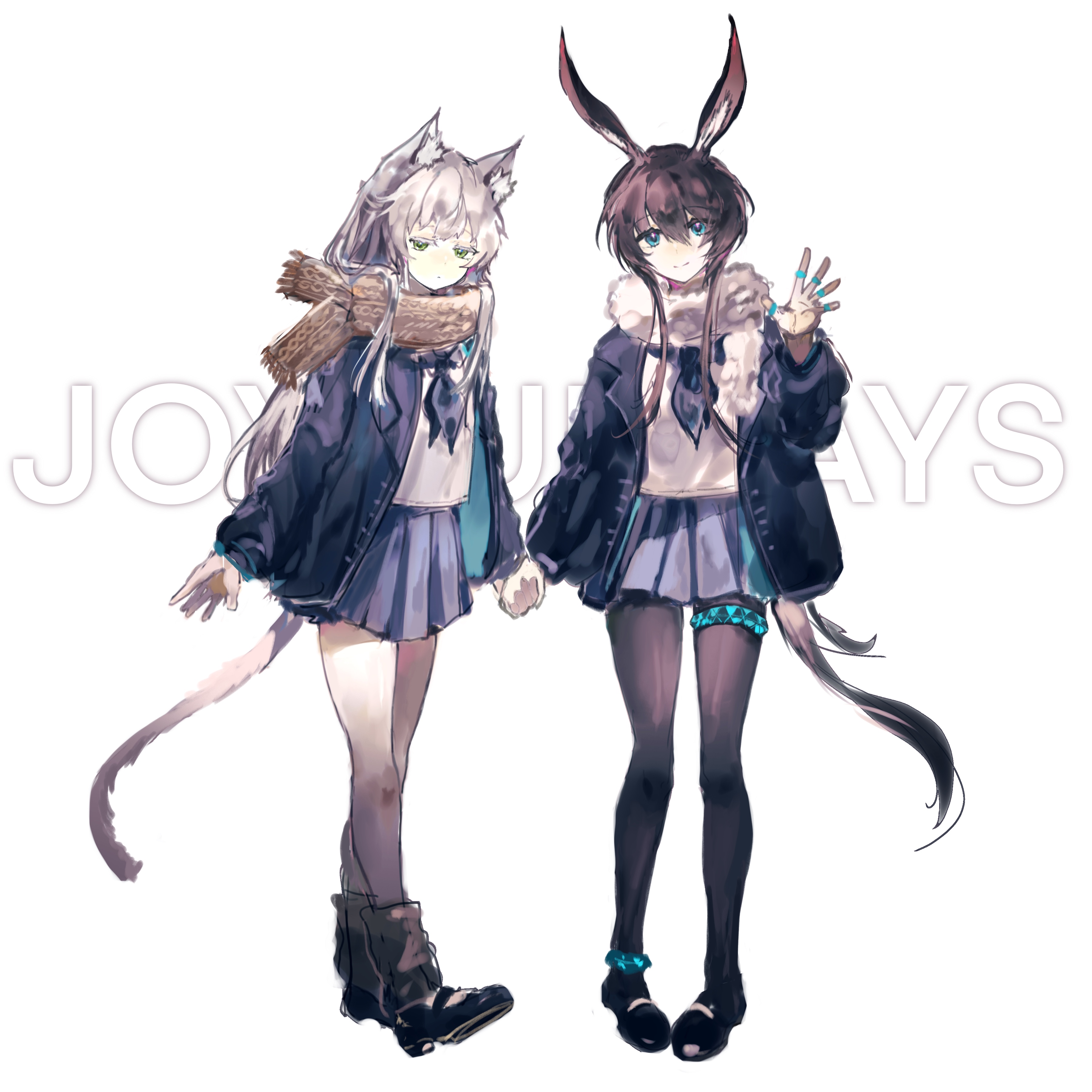 Safebooru - 2girls absurdres amiya (arknights) animal ear fluff animal ears anklet arknights ...