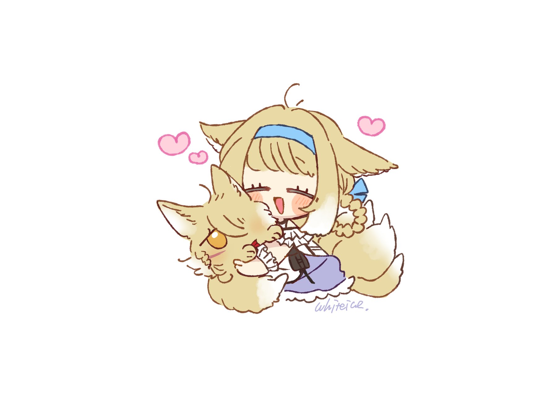Safebooru - 1girl animal ears arknights blonde hair blue hairband braid braided hair rings ...