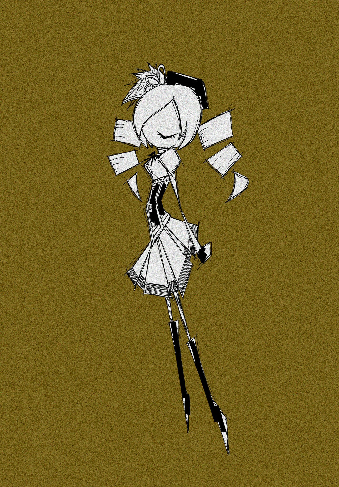 Safebooru - 1girl beret boots bow closed eyes drill hair full body hat ...