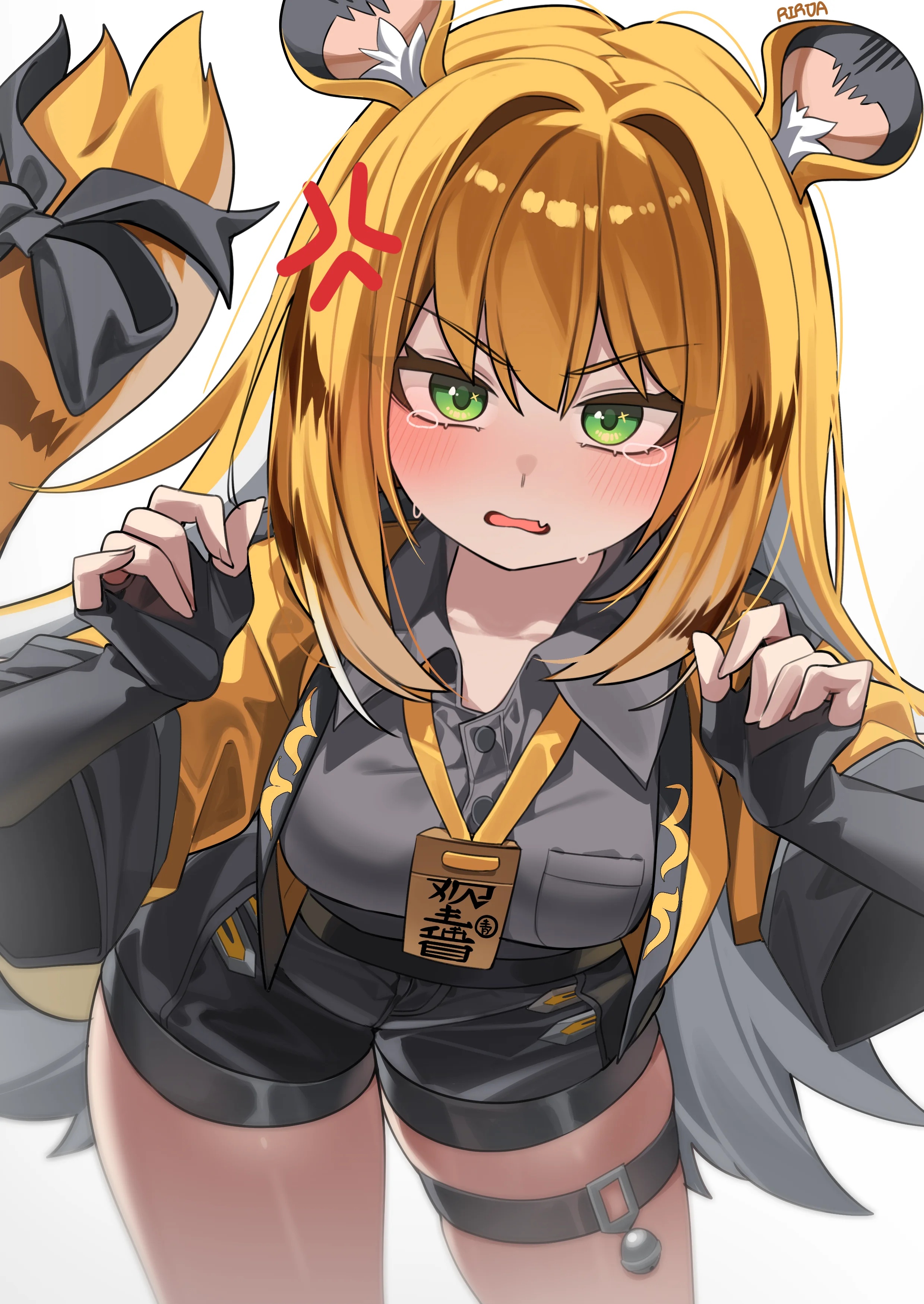 Safebooru - 1girl anger vein animal ears ju fufu long hair tiger ears tiger girl tiger tail ...