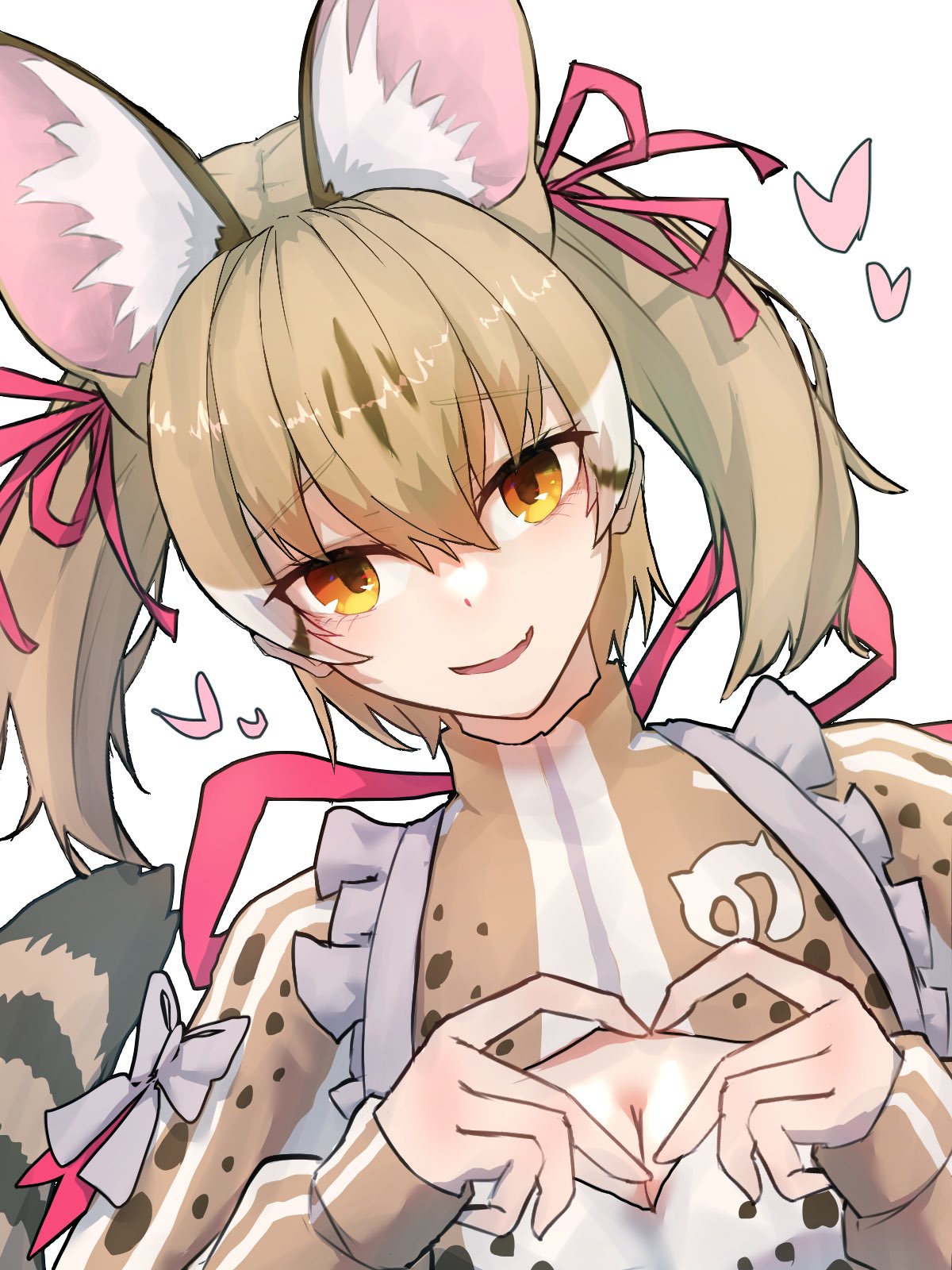 Safebooru - 1girl animal ears apron brown eyes brown hair cat ears cat girl cat tail extra ears ...