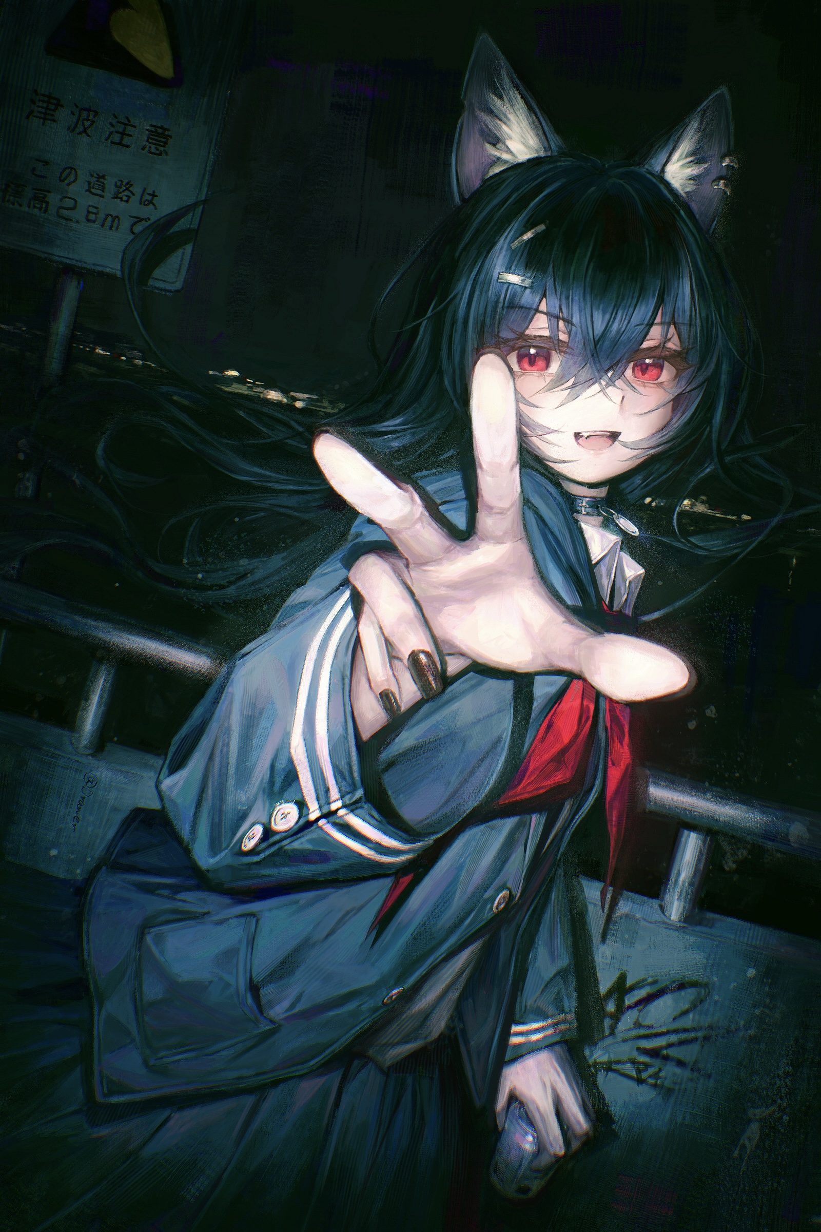 Safebooru - 1girl absurdres animal ear fluff animal ears black hair ...