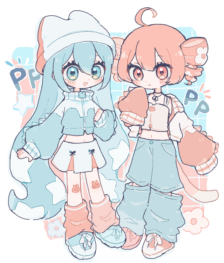 Safebooru - 2girls ahoge alternate costume blue eyes blue hair blue ...