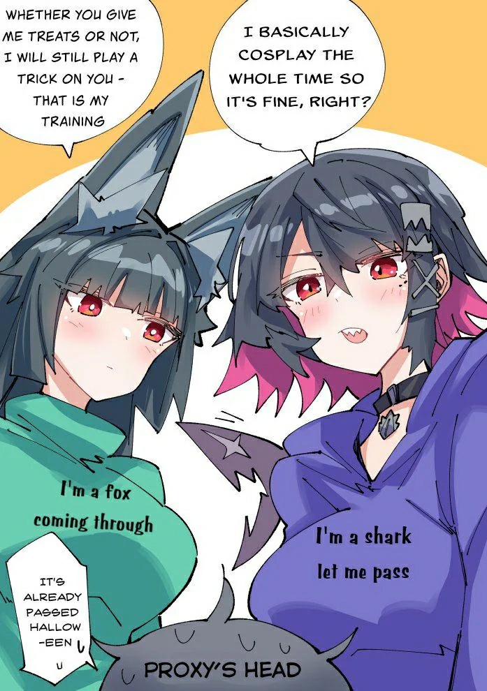 Safebooru - 1boy animal ears ellen joe english text fox ears hard ...