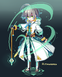 Safebooru - 1boy ahoge ainchase ishmael aqua hair artist name athria ...